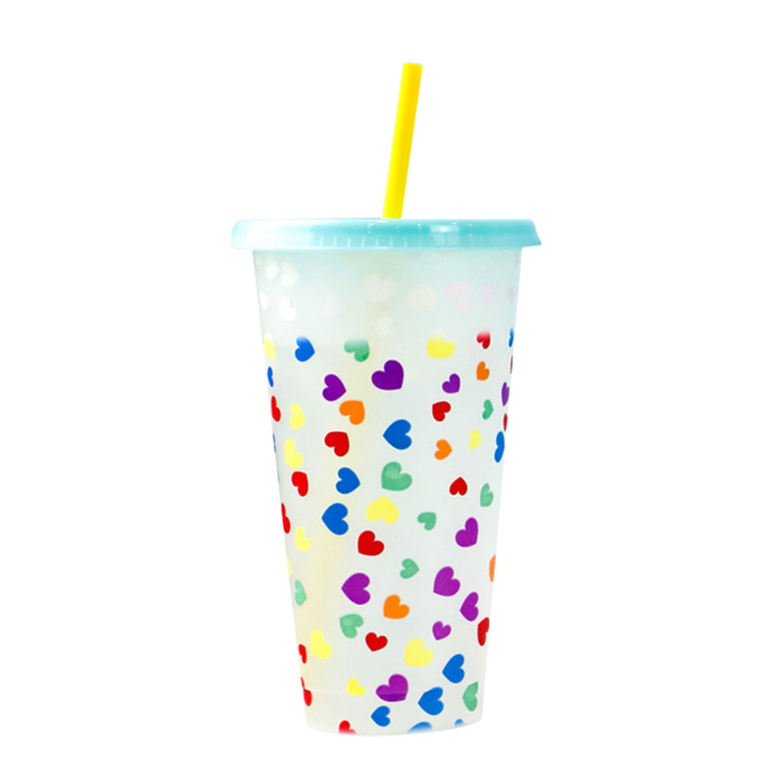 RSKK Creative Heart Shape Water Cup with Straw, 710ml PP Plastic ...