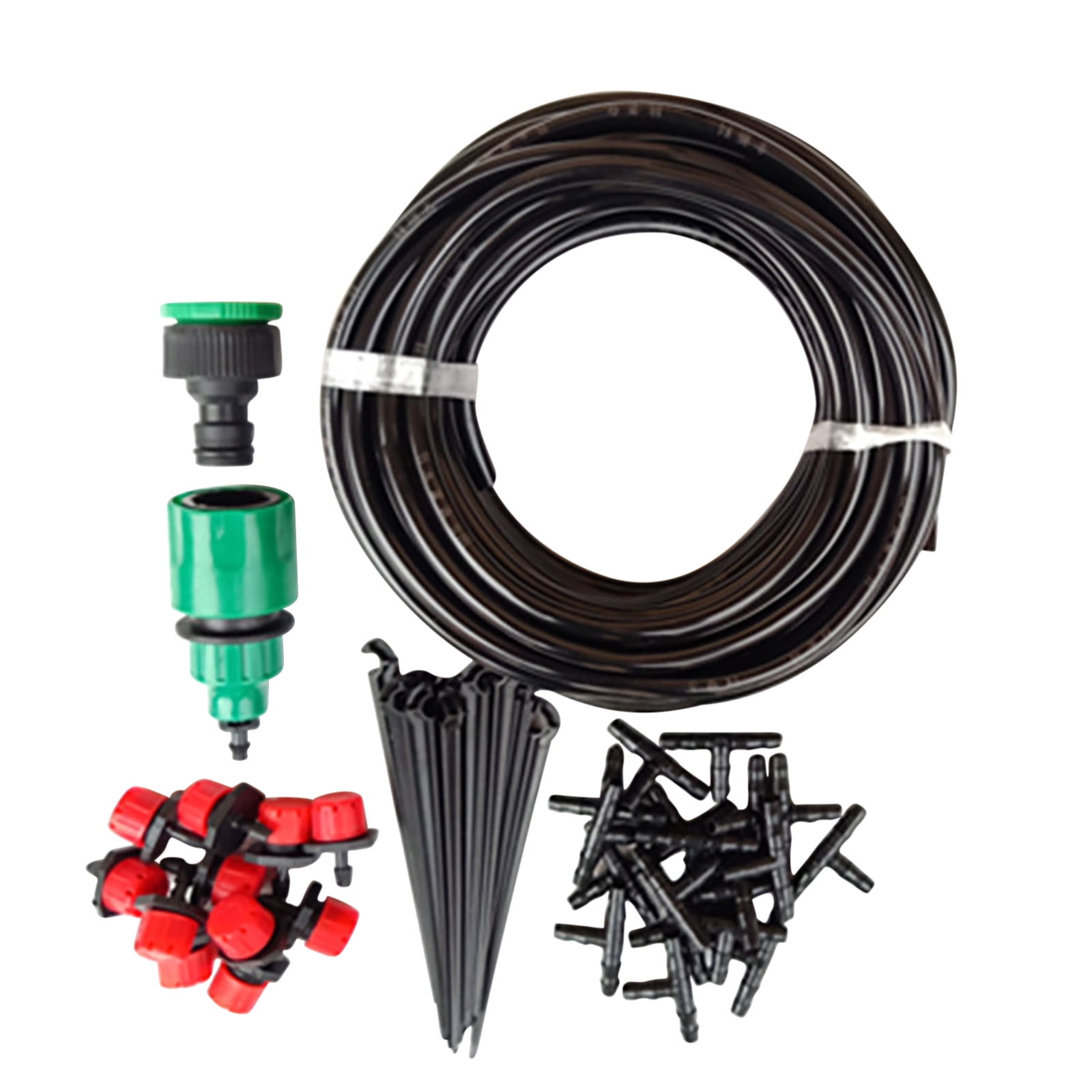 RSKK DIY Garden Irrigation System Kit 25m PVC Silicone Rubber Hose with Adjustable Drippers ...