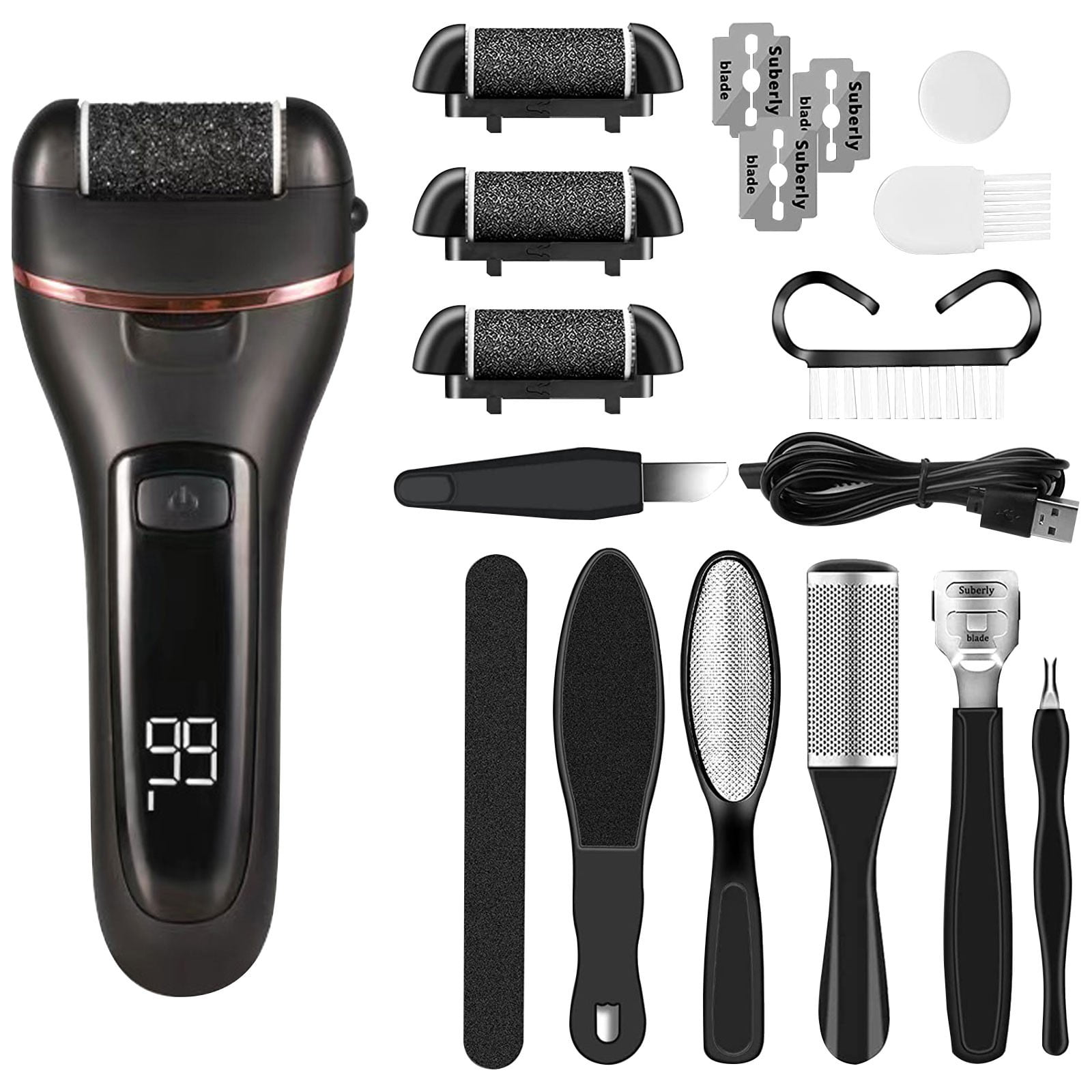 RSKK Electric Foot Grinder Digital Display Rechargeable Pedicure ...