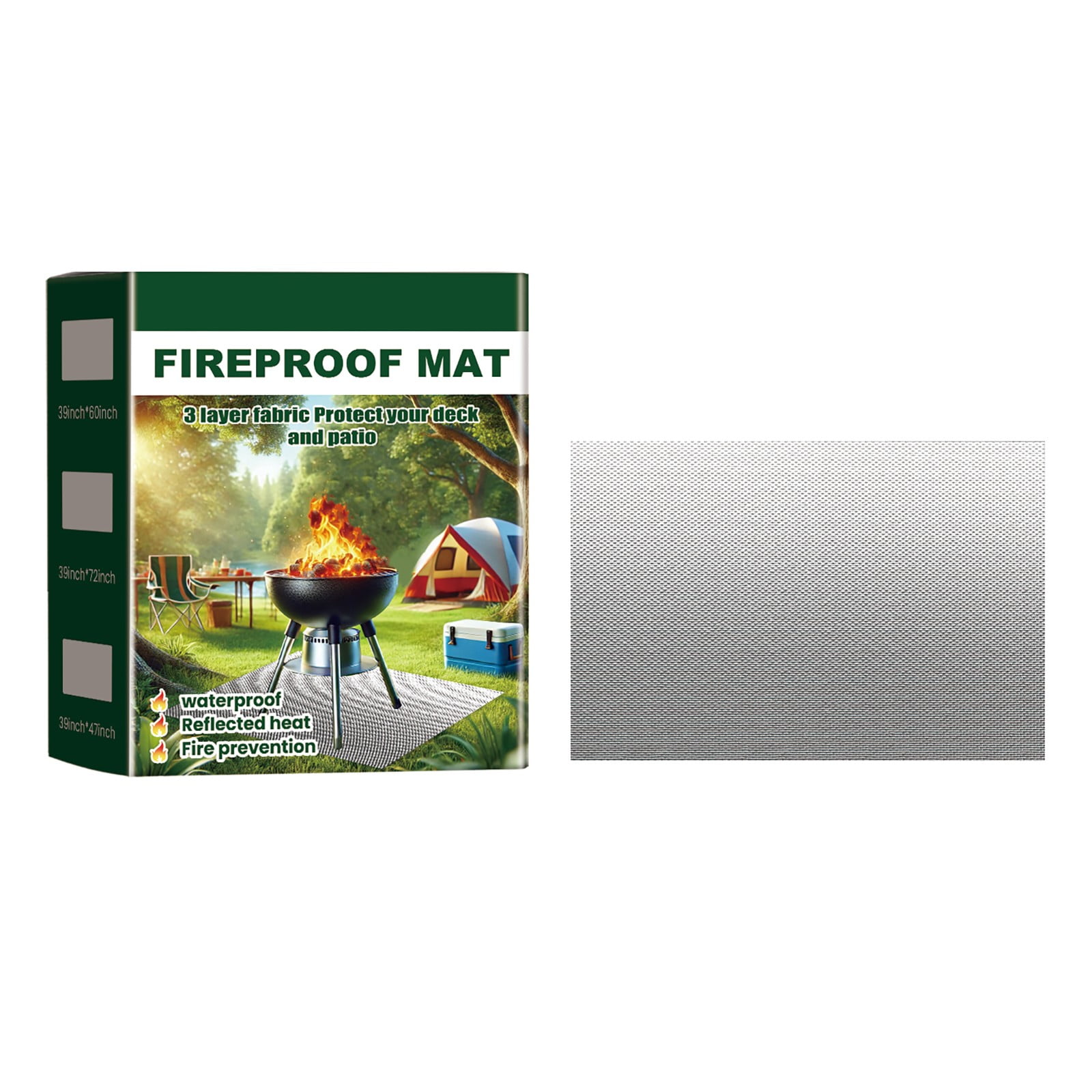 RSKK Portable Fireproof Mat for Grills and Fire Pits Square Fireproof ...