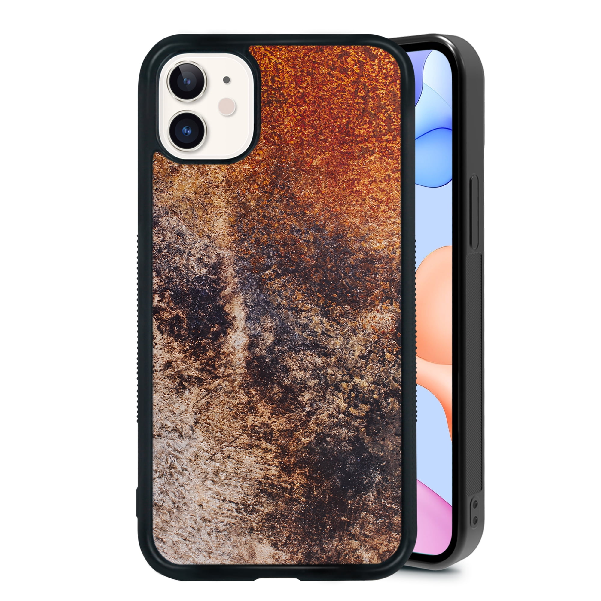 RSMTCI Protective Retro Red Rusty Phone Case for iPhone XR 7 8 SE 11 12 ...