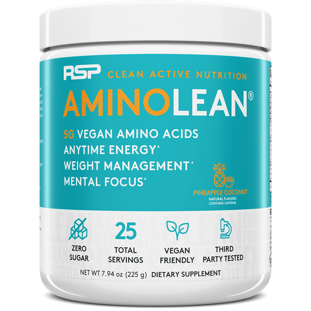 RSP Vegan AminoLean Pre Workout Powder, BCAAs for Lean Muscle ...