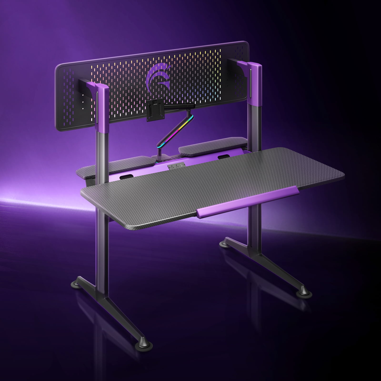 RSPGAME G Series Gaming Desk, 55" Gaming Computer Desk & RGB LED Lights ...