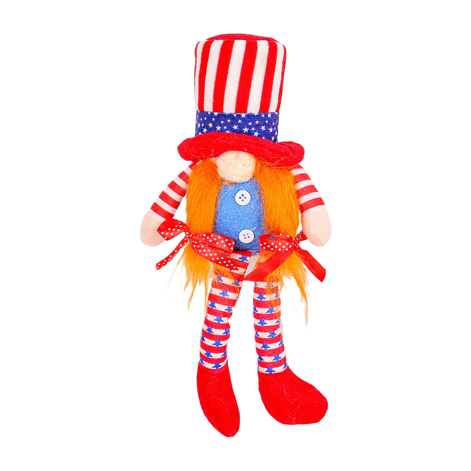 RSRZRCJ 4th of July Faceless Dwarf Doll Light-Up Long Legs Dwarf Plush ...