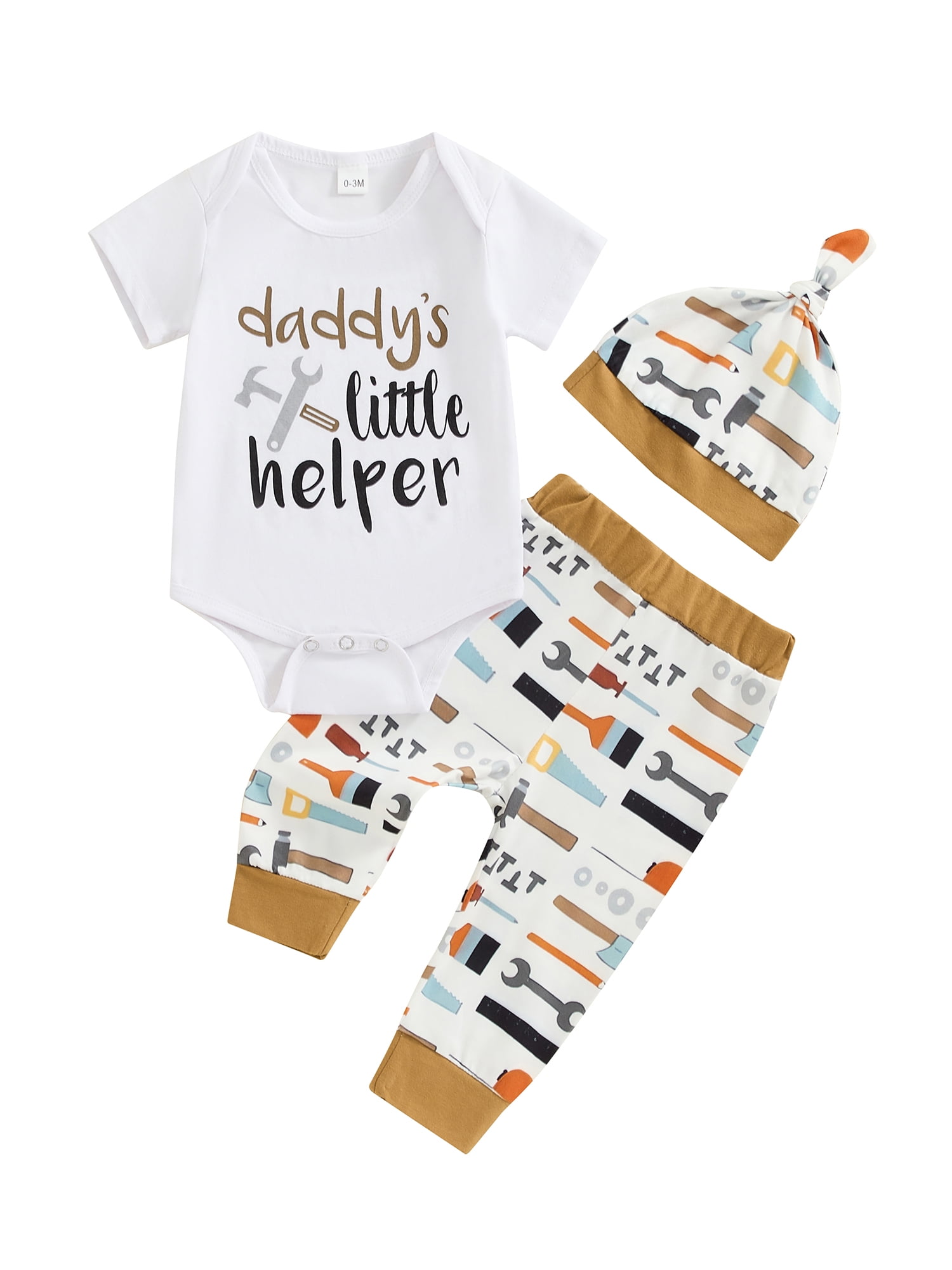 RSRZRCJ Baby Boy 3 Piece Outfits, Daddy's Little Helper Short Sleeve ...