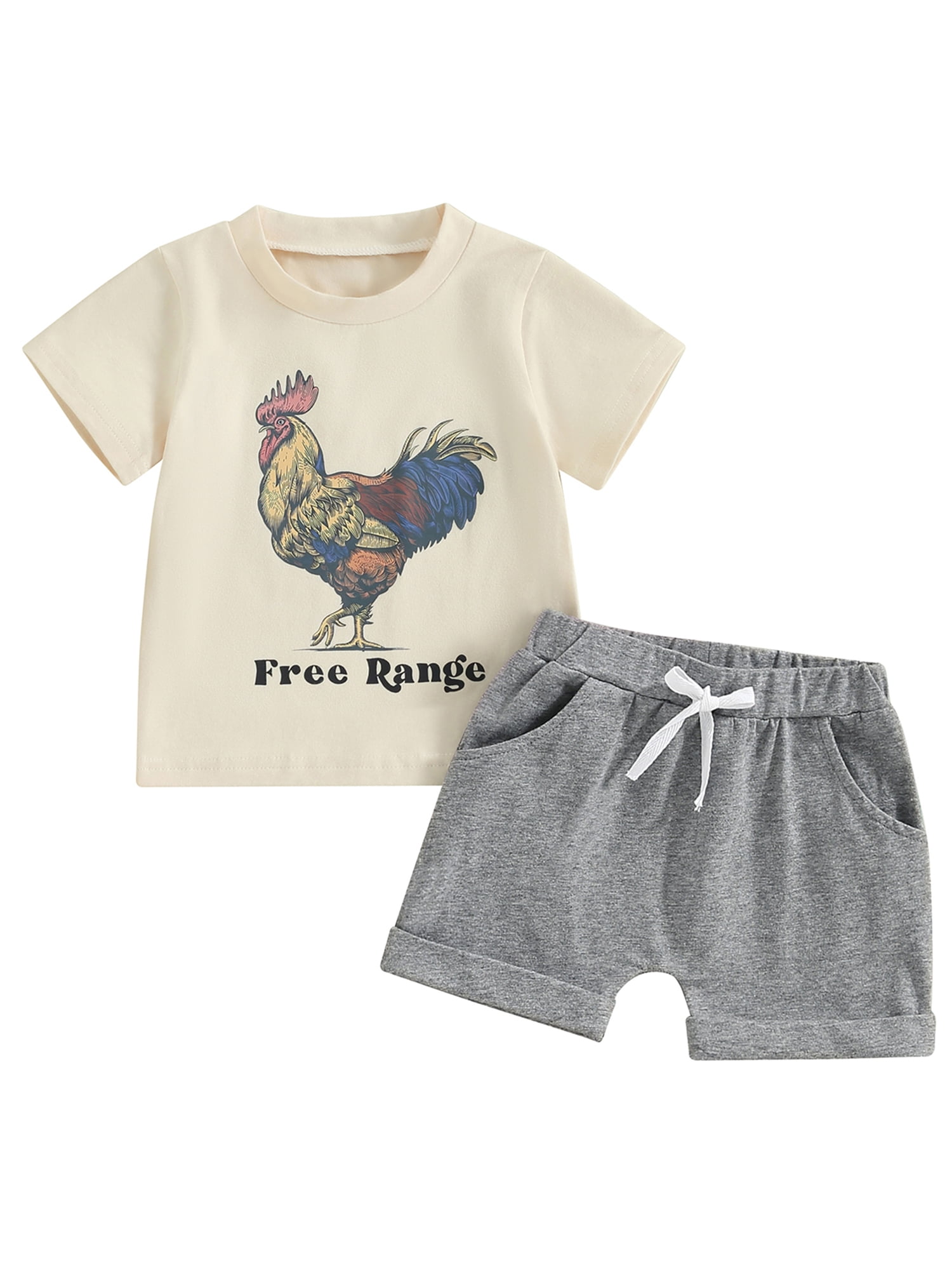 RSRZRCJ Infant Toddler Baby Boy Summer Outfits Short Sleeve Rooster ...