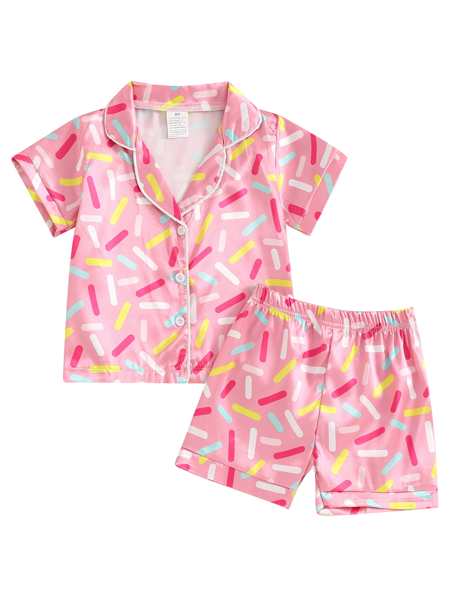 RSRZRCJ Kids Girl Boy Pajamas Set, Dog/Butterfly Print Short Sleeve ...