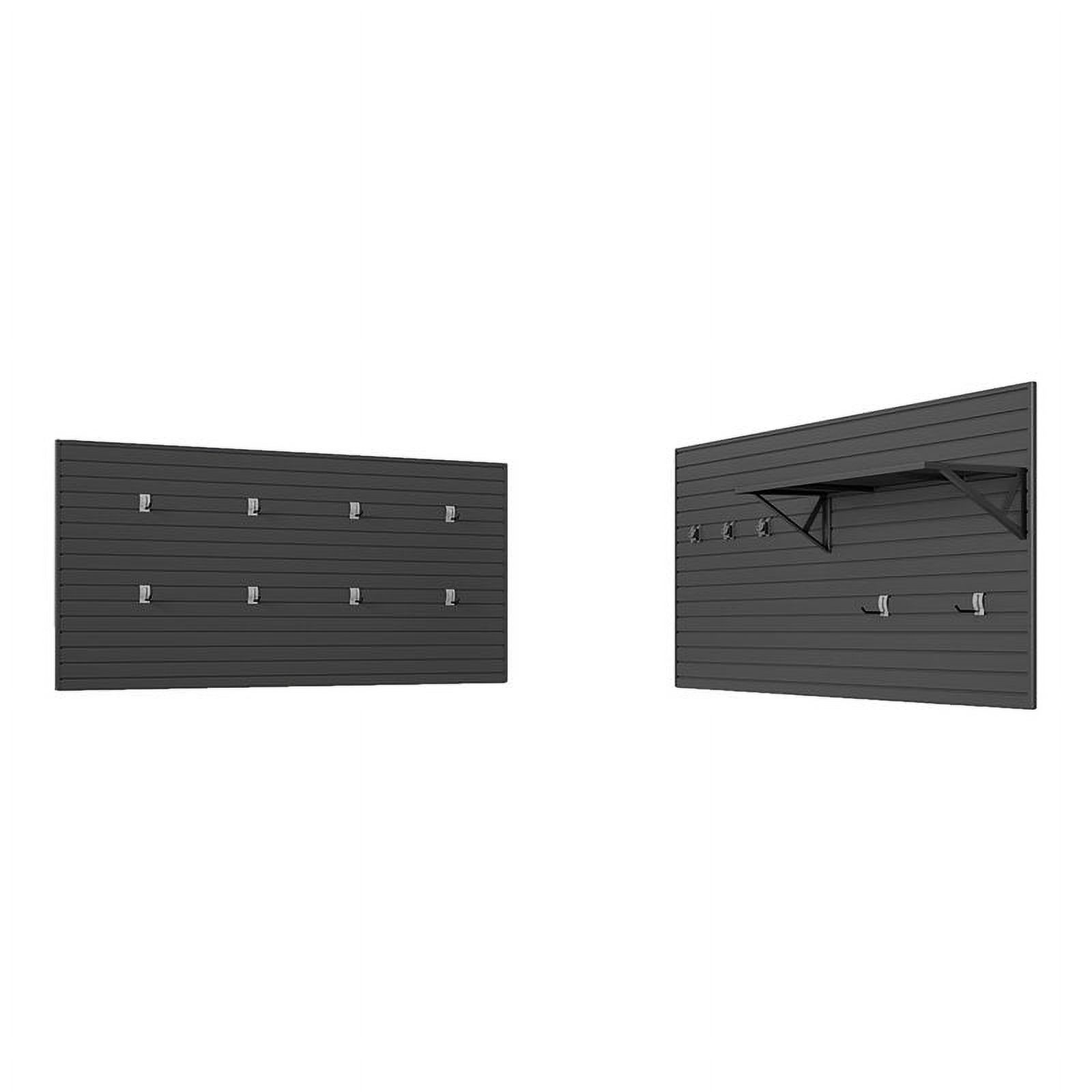 RST Brands Flow Wall Plastic & Steel Dynamic Wall Storage Set in Black ...