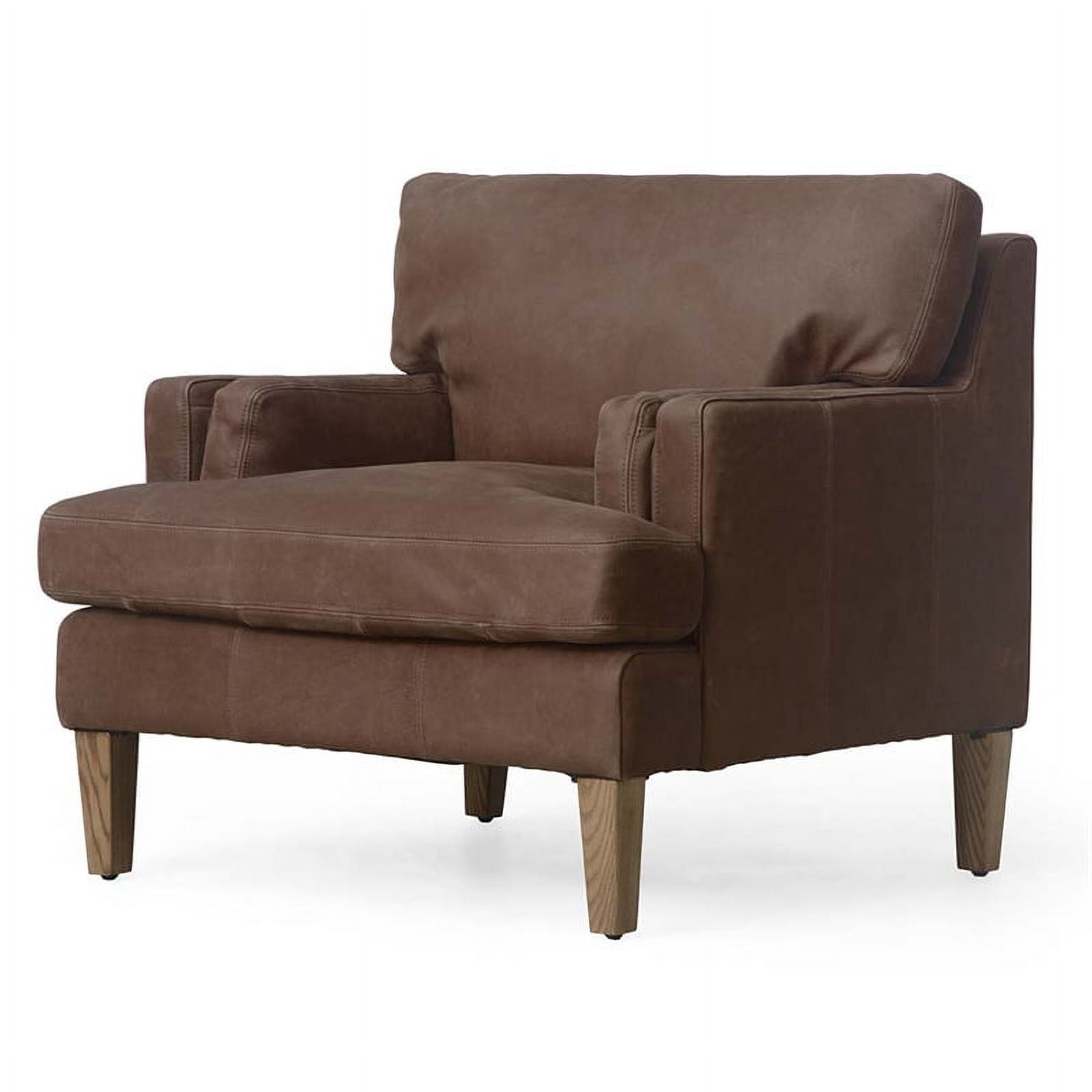 RST Brands Larru Leather Mid-Century Tuxedo Arm Chair - Hand Tipped ...