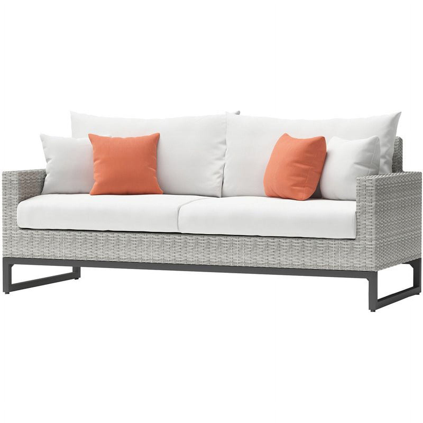 RST Brands Milo Sunbrella Fabric & Resin Wicker Outdoor Sofa in Cast ...