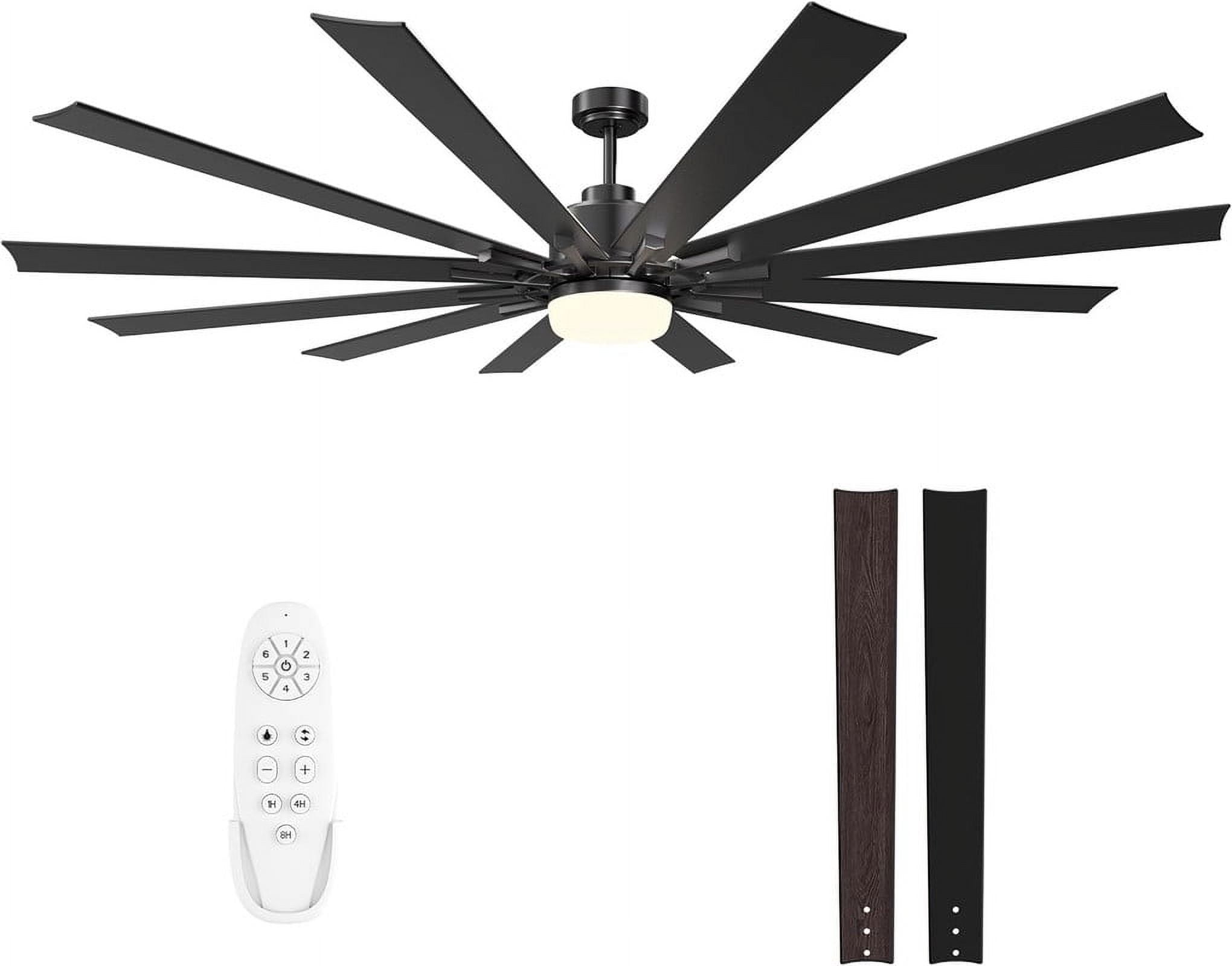 RSTH 65 Inch Ceiling Fans with Lights and Remote, Black Indoor/Outdoor ...