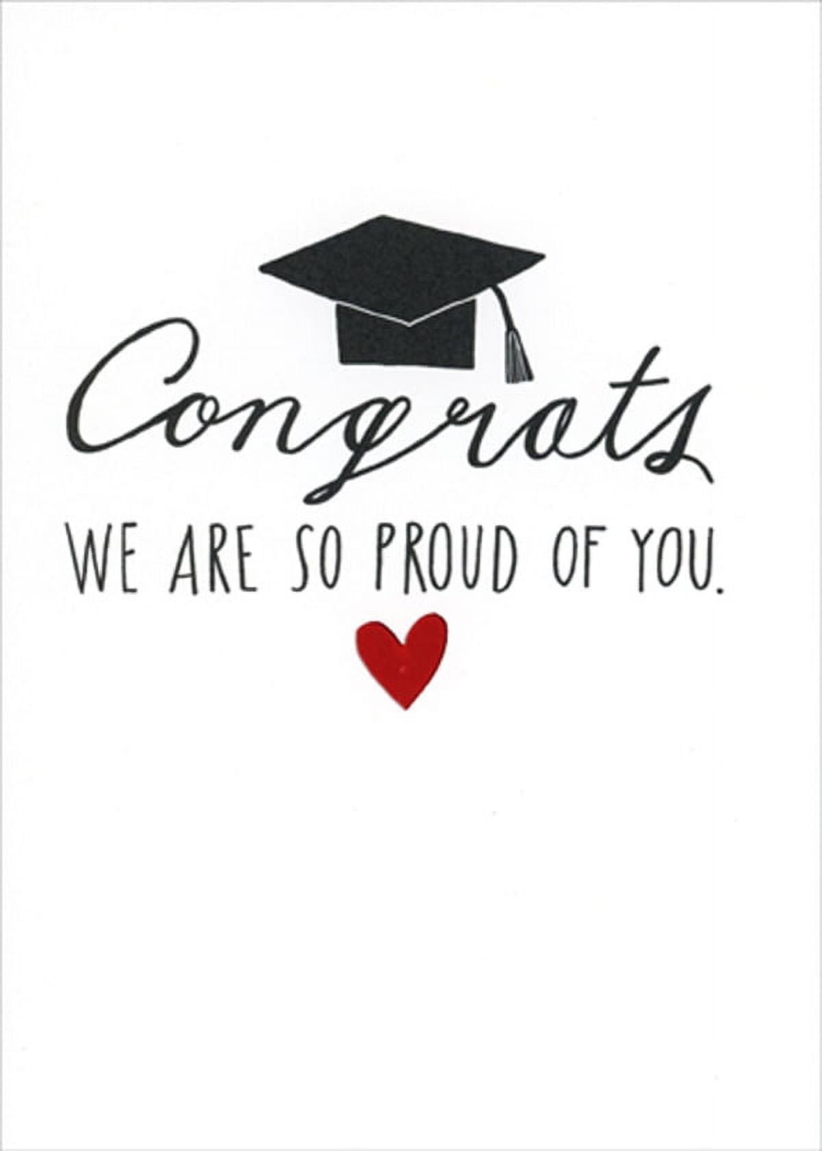 RSVP Black Cap, Red Foil Heart : So Proud of You Graduation ...