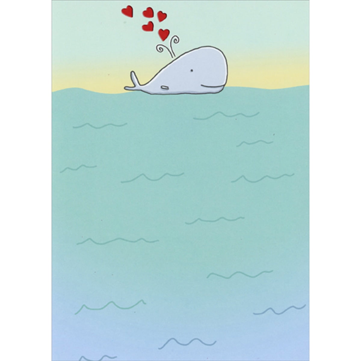 RSVP Cute Whale Floating on Top of Water and Blowing Red Heart Bubbles ...
