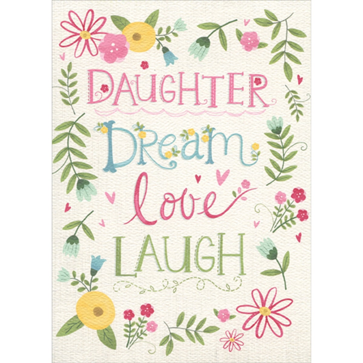 RSVP Daughter: Dream, Love, Laugh with Floral Border Graduation ...