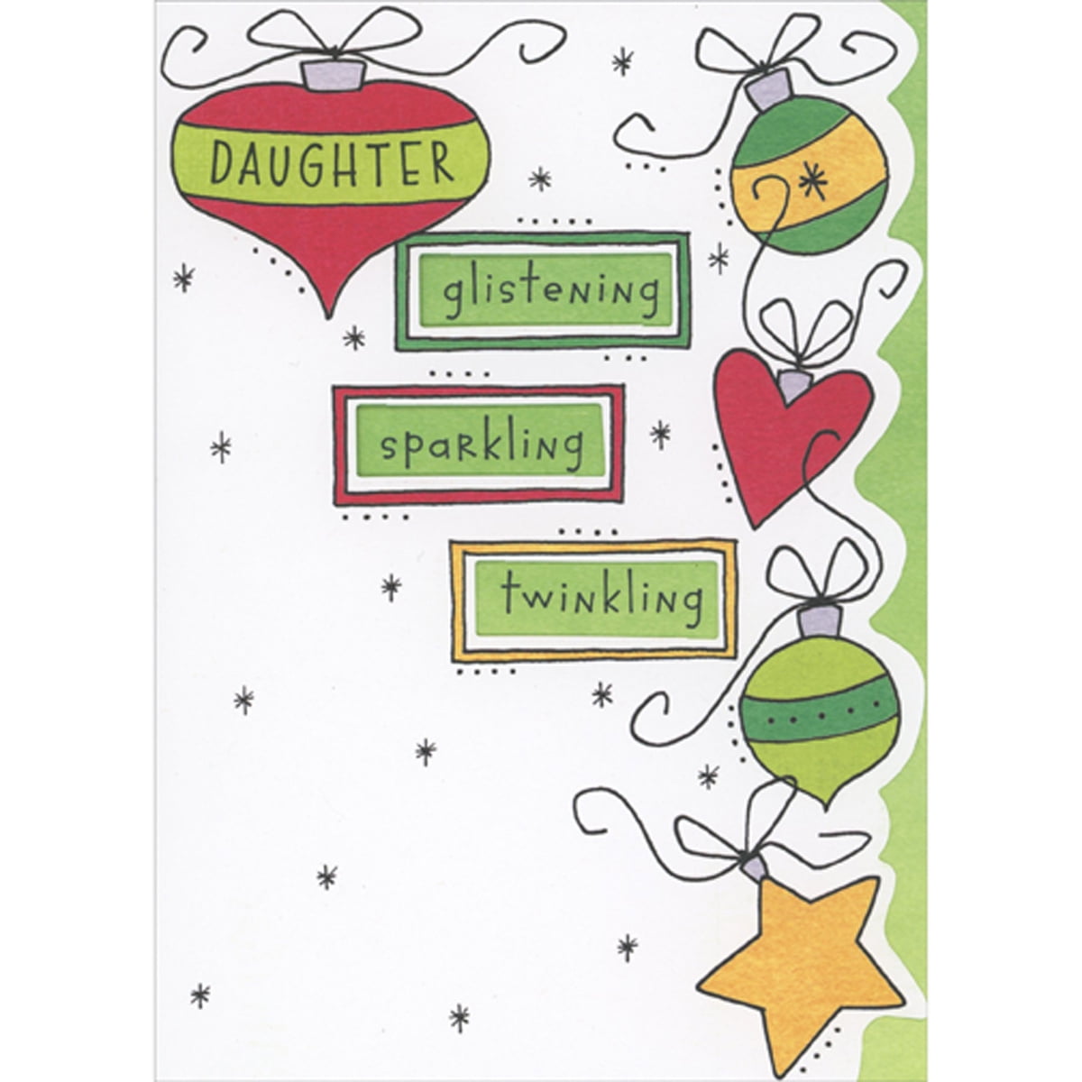 RSVP Daughter Ornament: Glistening, Sparkling, Twinkling Die Cut Window ...