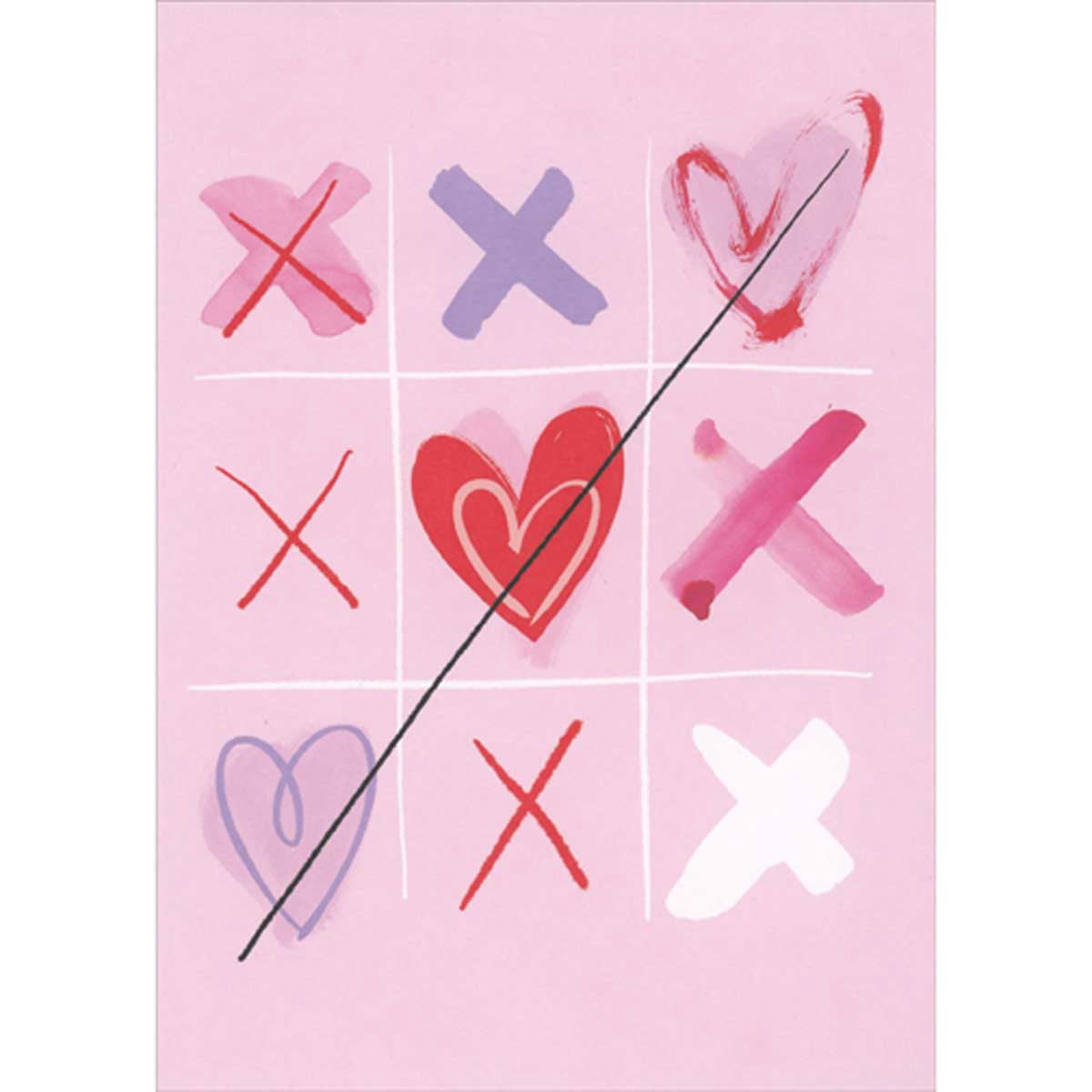 RSVP Diagonal Hearts on Tic Tac Toe Board Valentine's Day Card for The ...