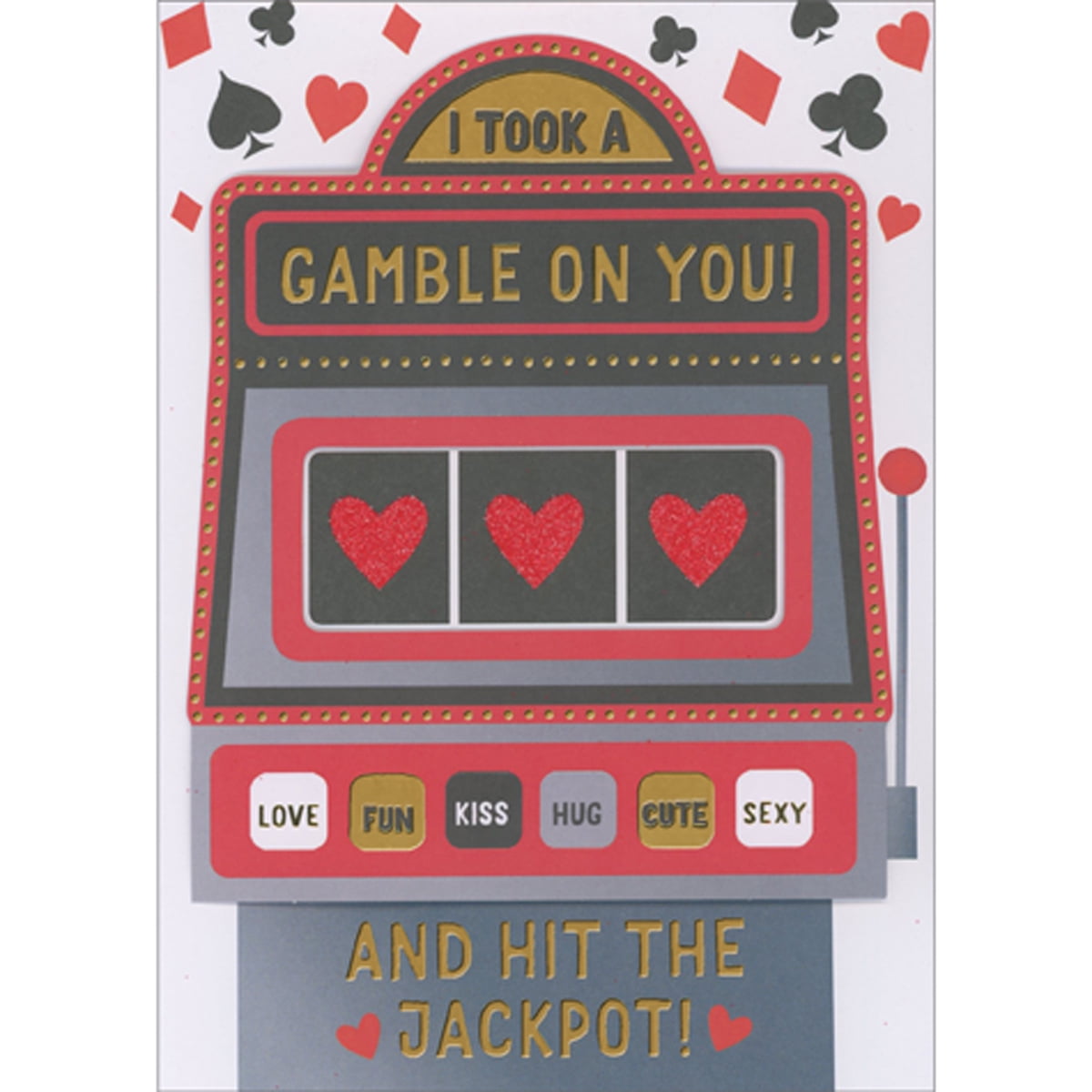 RSVP Gamble on You 3D Die Cut Slot Machine with Three Sparkling Red ...