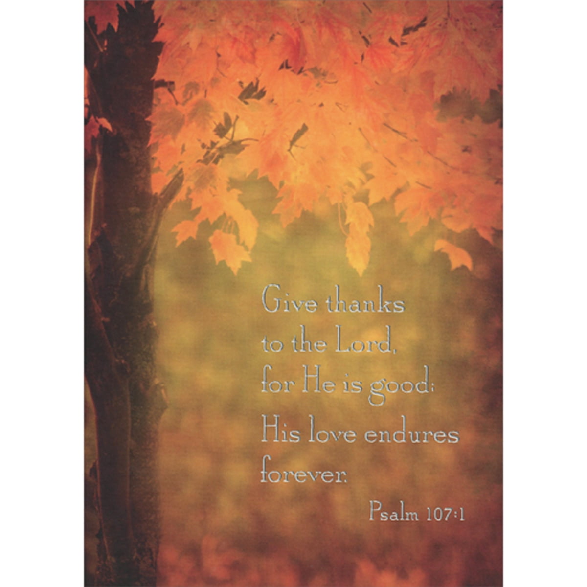 RSVP Give Thanks to the Lord: Orange Leaves on Tree Branch Religious ...