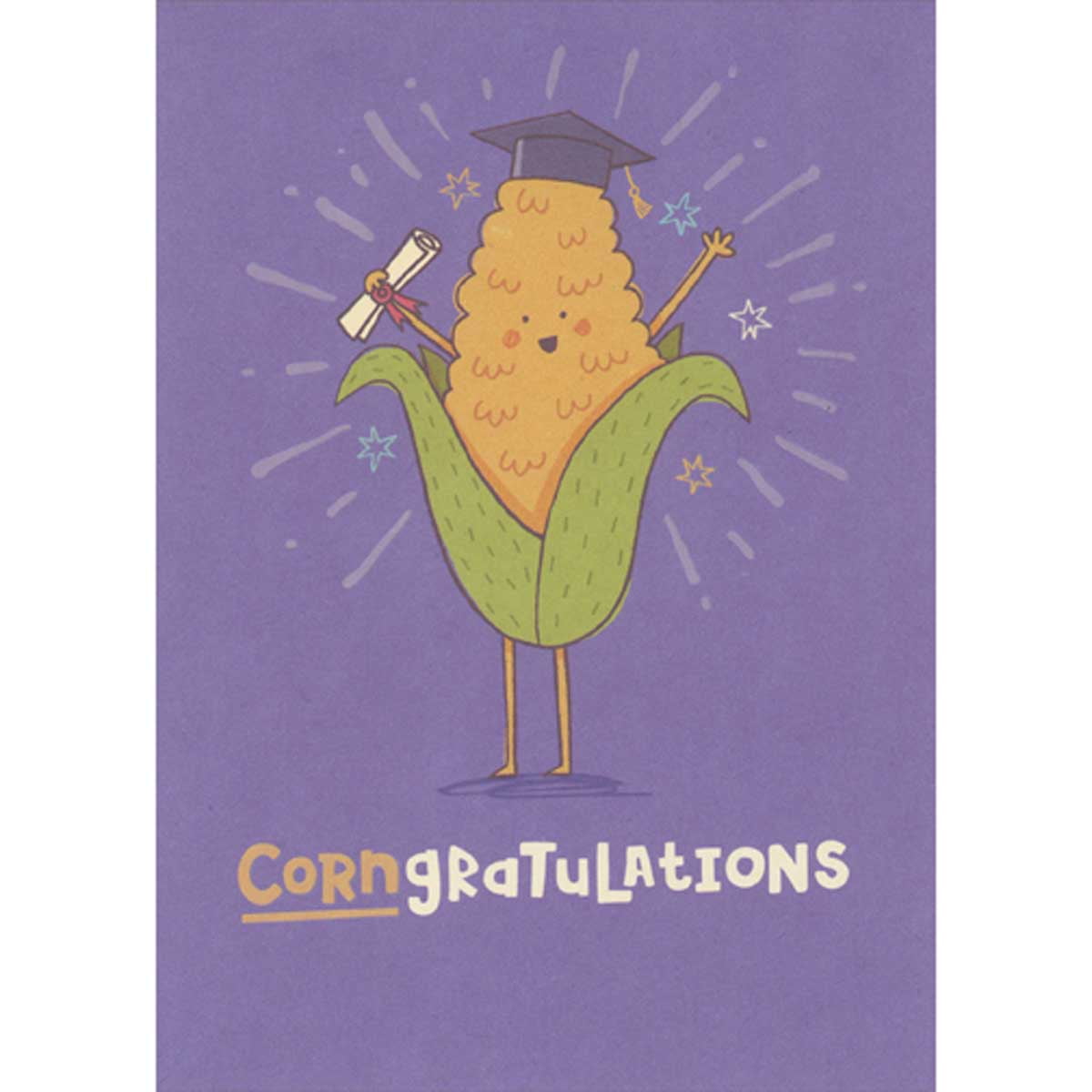 RSVP Greetings Corngratulations: Ear of Corn Holding Diploma Up in Air ...