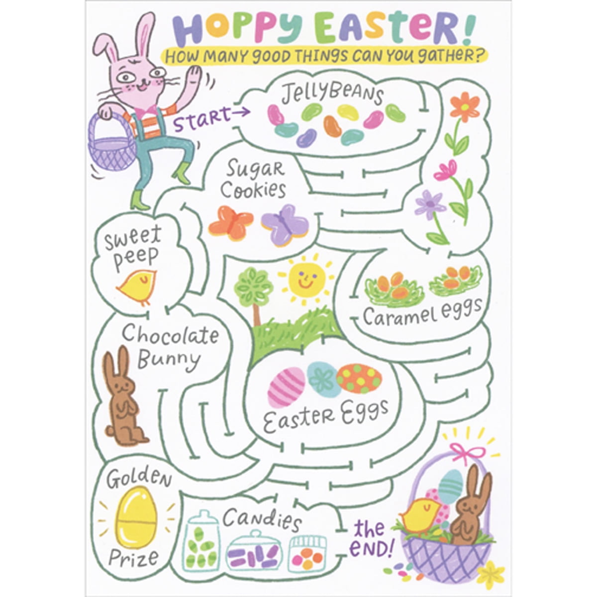 RSVP Hoppy Easter: Good Things to Gather Interactive Puzzle Maze Juvenile Easter Card for Kids ...