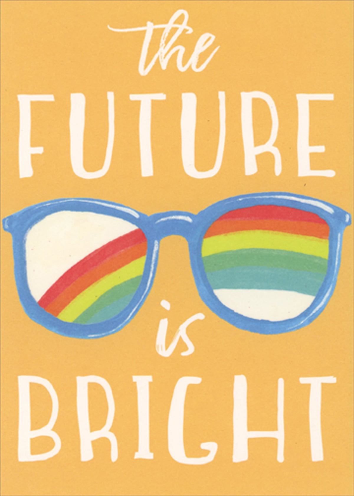 RSVP The Future is Bright Rainbow Reflected in Blue Sunglasses High ...