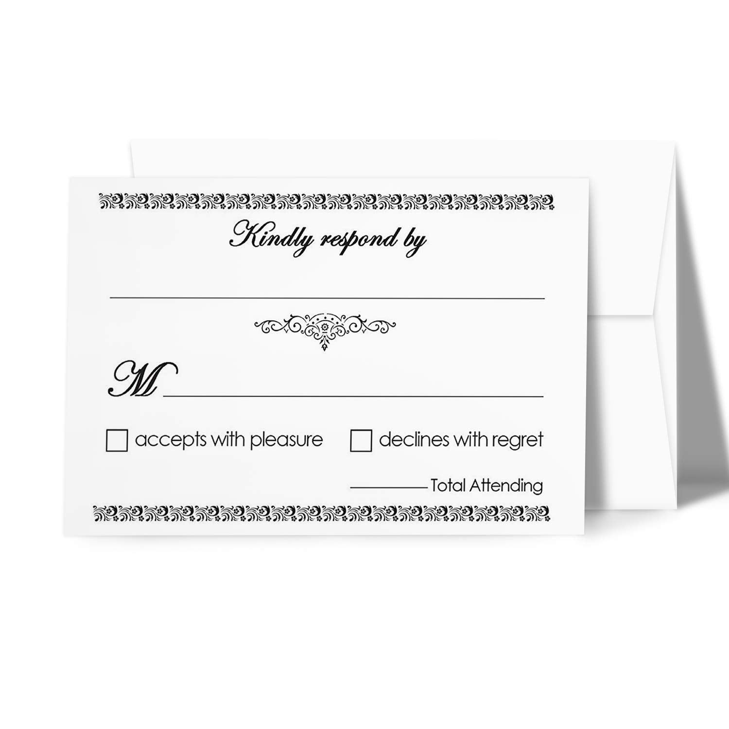 RSVP Wedding Return Cards - Blank Response Reply Card for Wedding ...