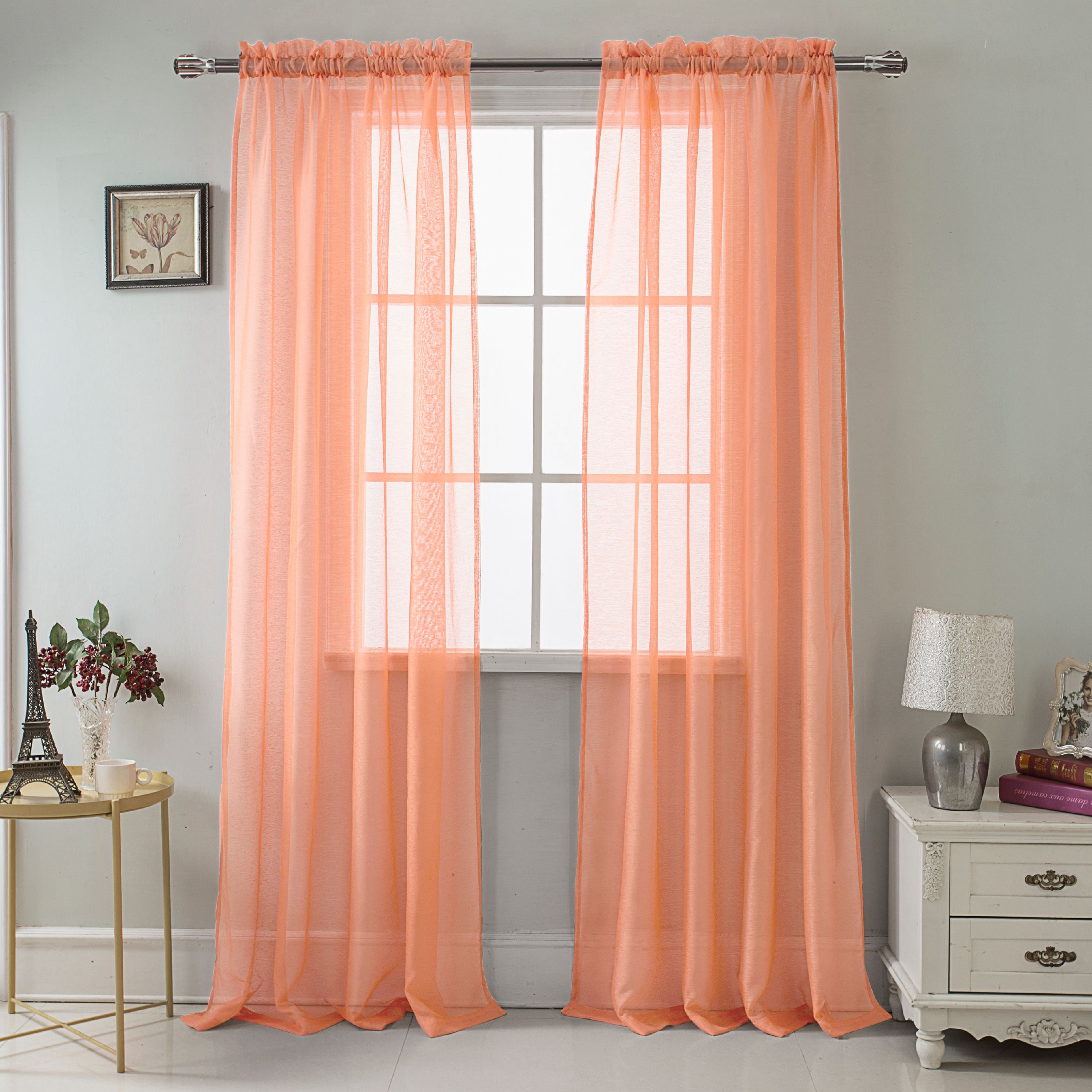 RT Designers Collection Celine Sheer Rod Pocket Curtain Panel - 55x90 ...