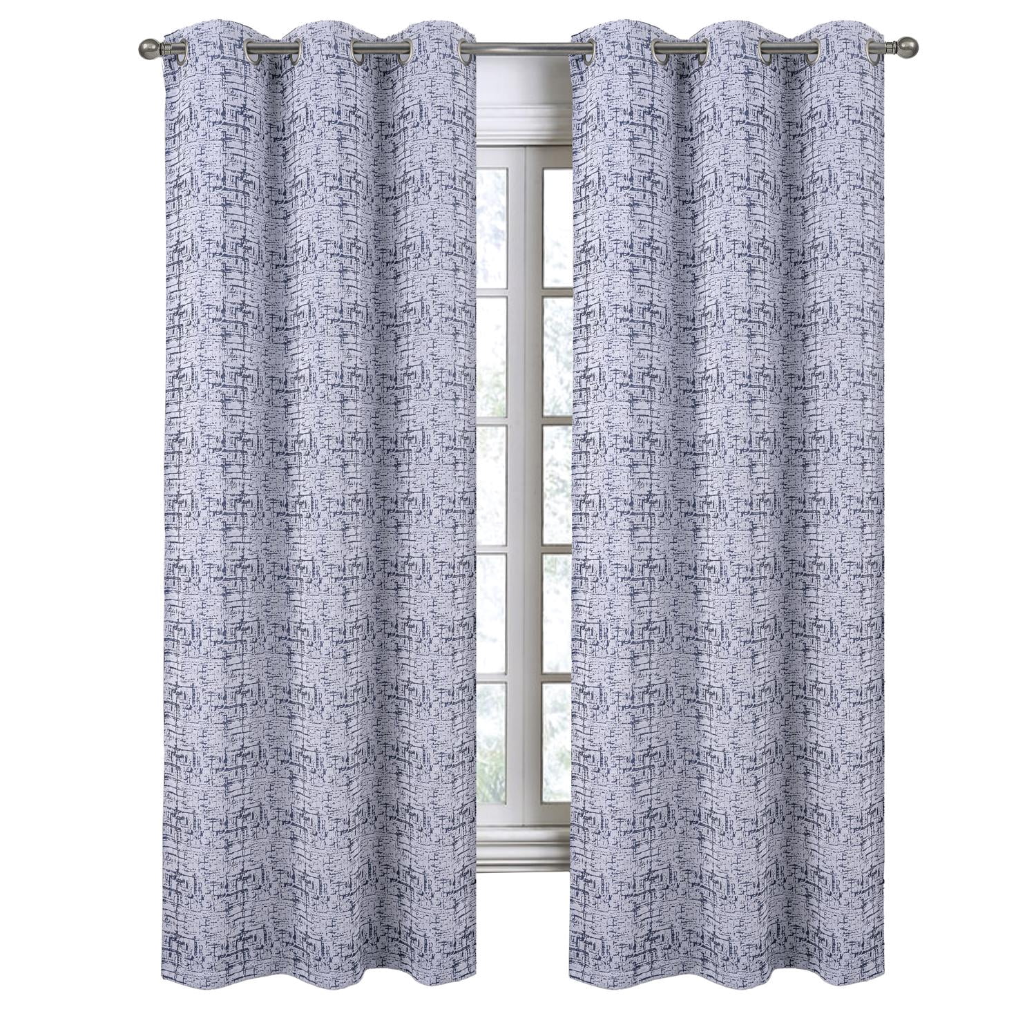 RT Designers Collection Luca Jacquard Grommet Curtain Panel Pair 36" x ...