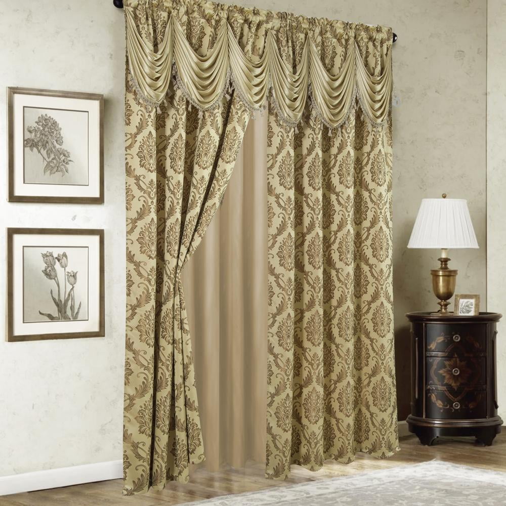 RT Designers Collection Stockton Premium Two Pack Double Curtain Panel ...