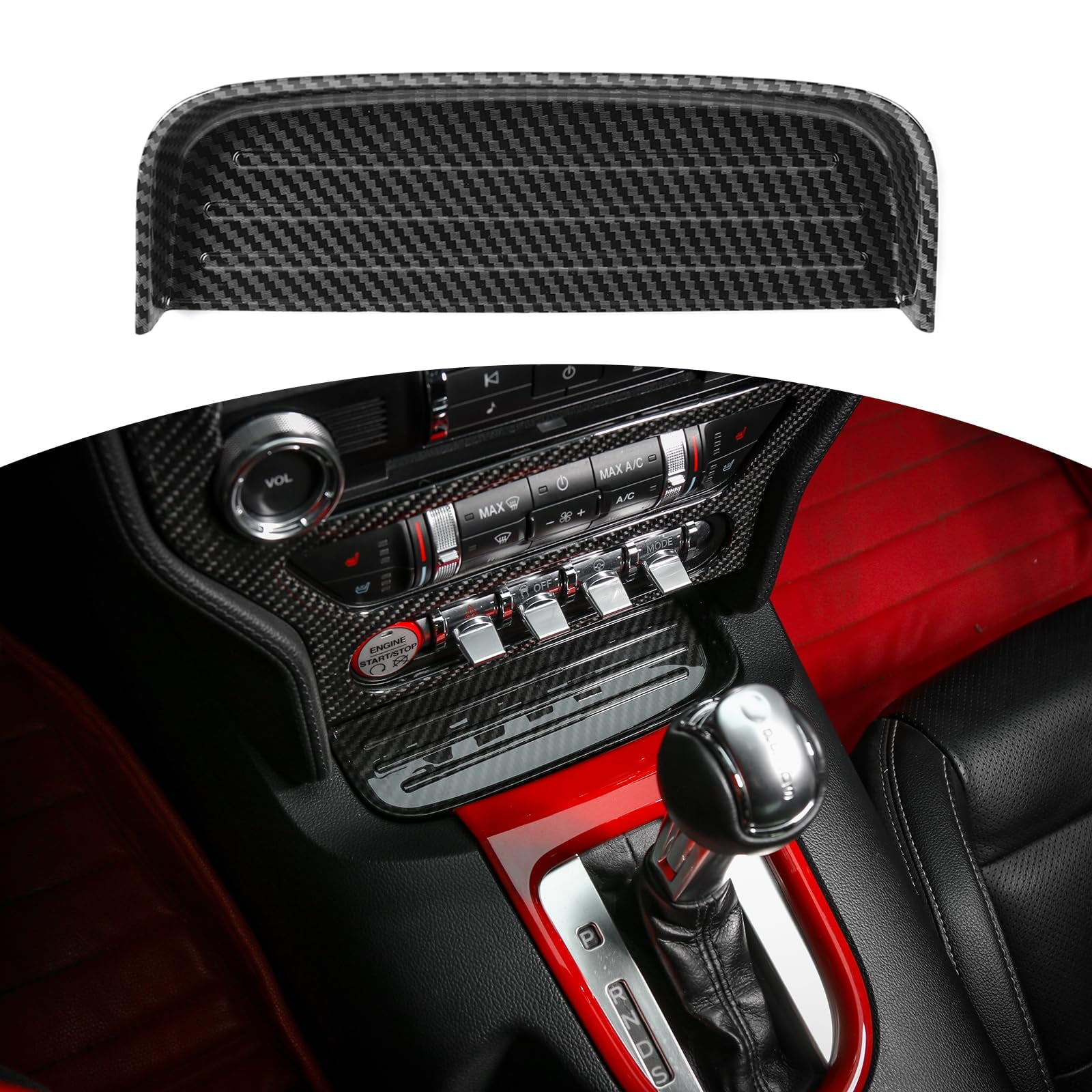 RT-TCZ for Mustang Carbon RRF12 Fiber Tray Interior Accessories, Gear Shift Storage Organizer ...