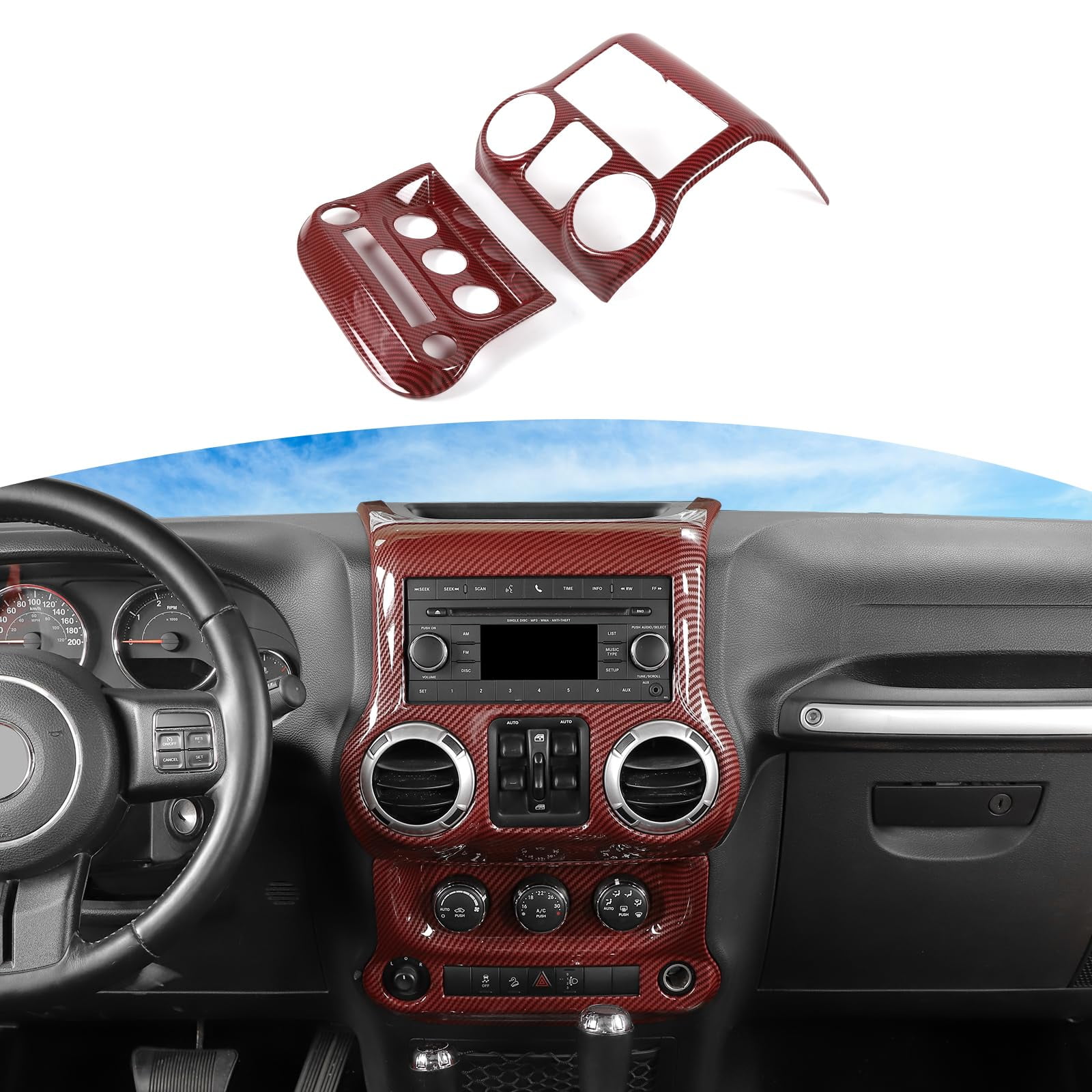 RT-TCZ for Wrangler JK Center Dashboard Switch Panel Frame Cover Trim ...