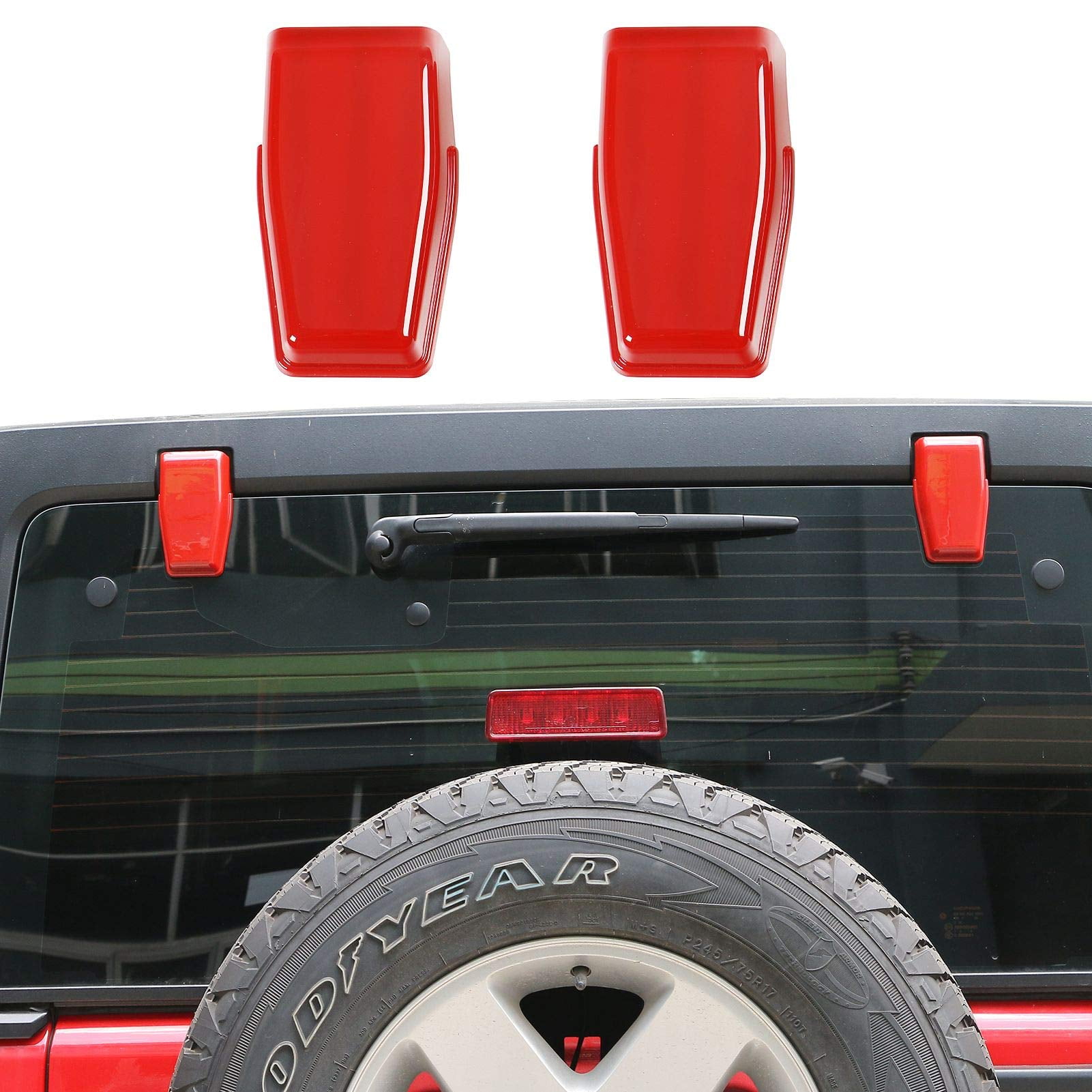 RT-TCZ for Wrangler JK DC20 Rear Window Hinge Trim Cover, Red Exterior ...