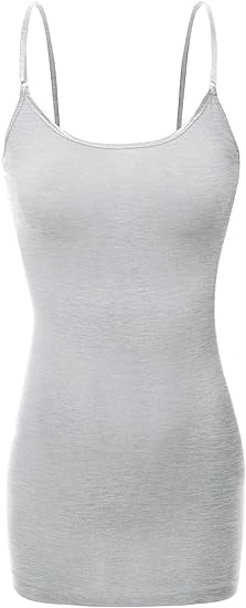 RT1002 Ladies Adjustable Spaghetti Strap Basic Long Cami Tank Top HE ...