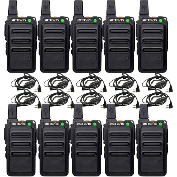 RT19 Mini Walkie Talkie, Walkie Talkies with Earpiece, 1300mAh, Metal ...