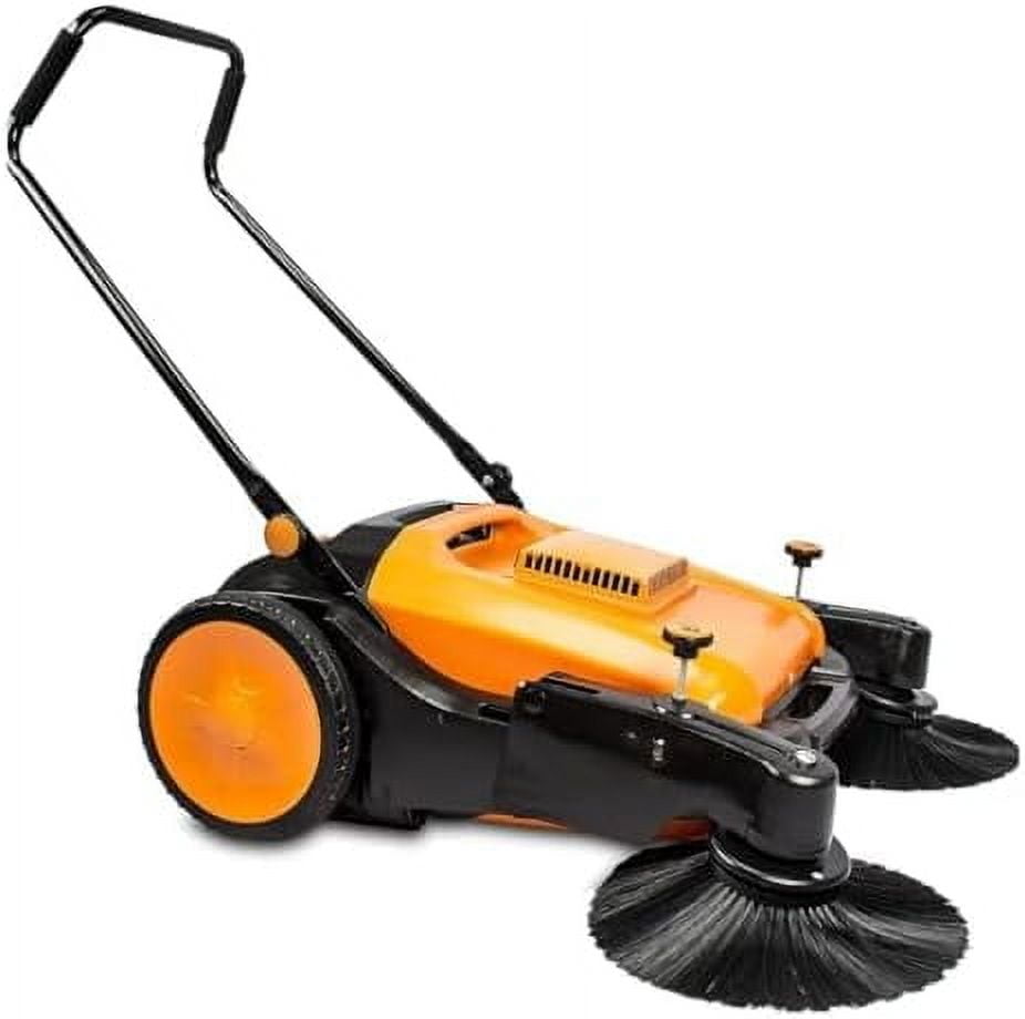 RT980S 38" Outdoor and Indoor Manual Push Floor Sweeper with Triple ...