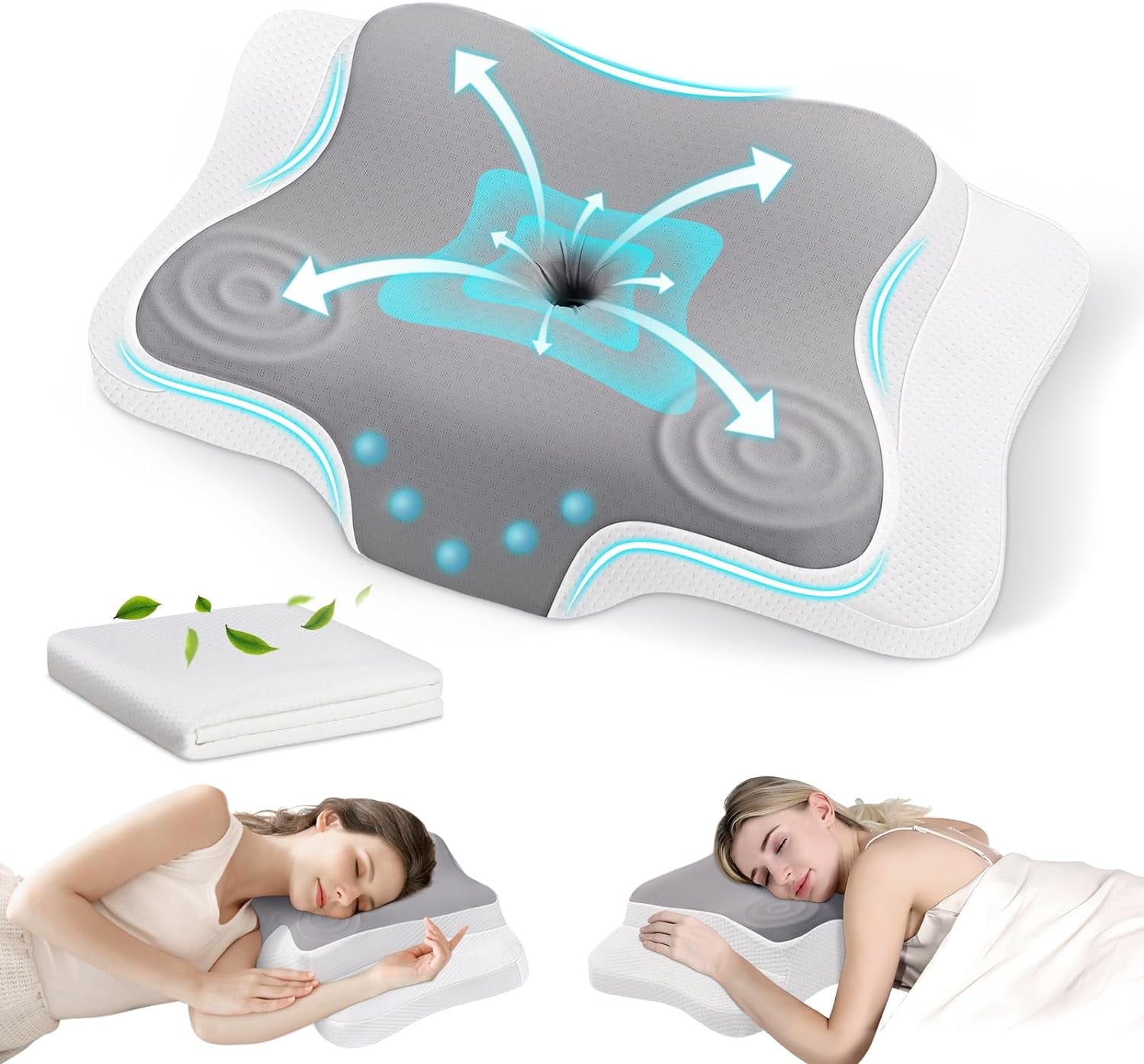 RTB-JINXIA Cervical Support Pillow, Contoured Memory Foam Pillow for ...