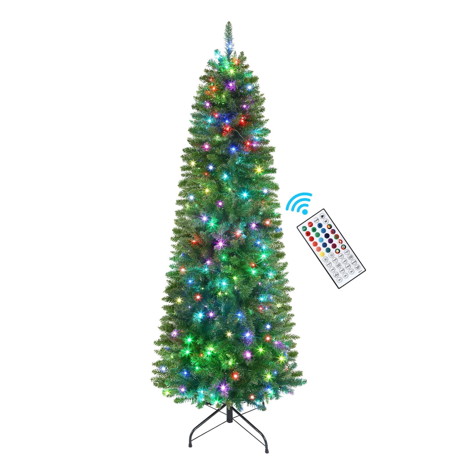 RTB-SHareconn 5.5ft Prelit Artificial Slim Pencil Christmas Tree, w ...