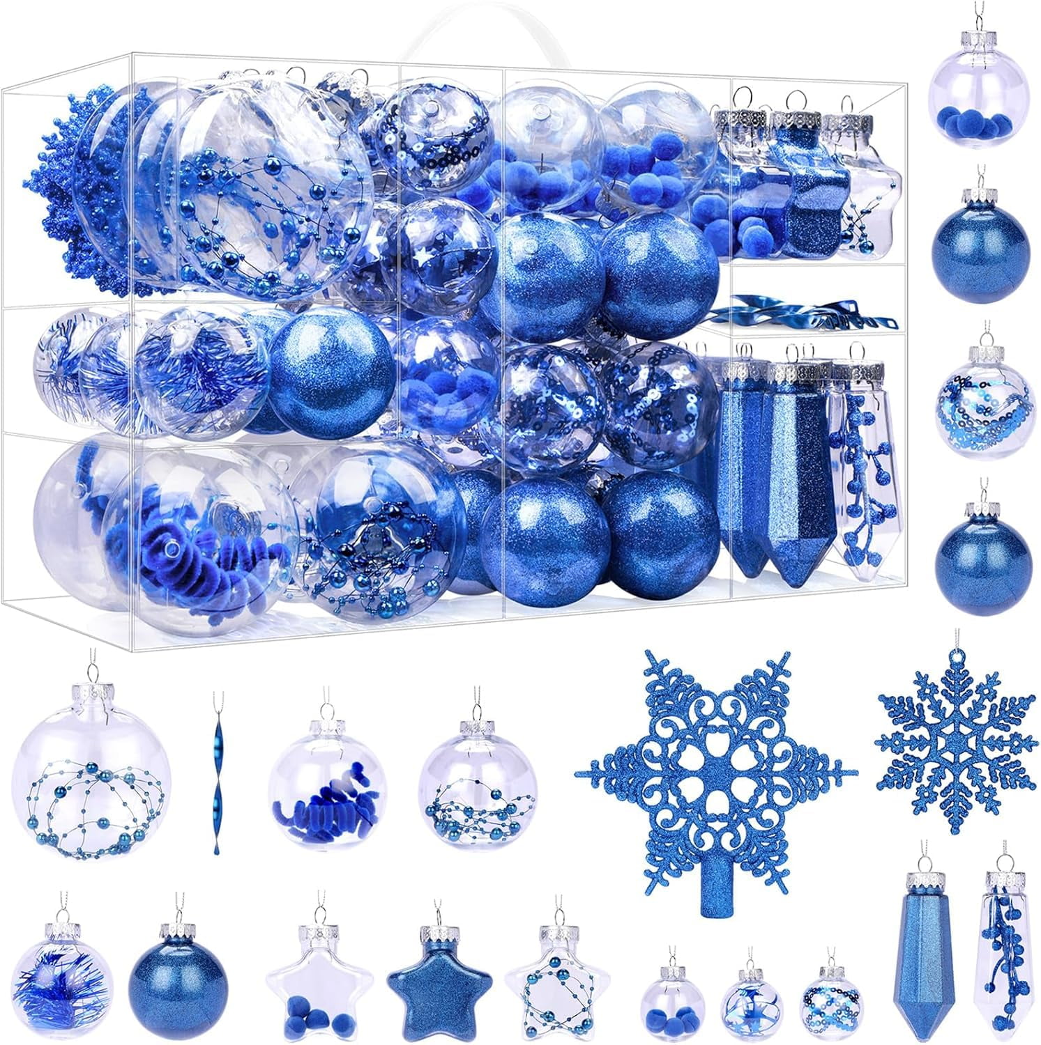 RTB-SHareconn 86 Pcs Christmas Balls Ornaments Set, Shatterproof ...