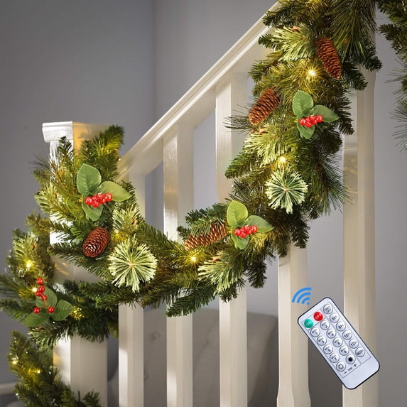 RTB-SHareconn 9FT Prelit Artificial Christmas Garland with Color ...