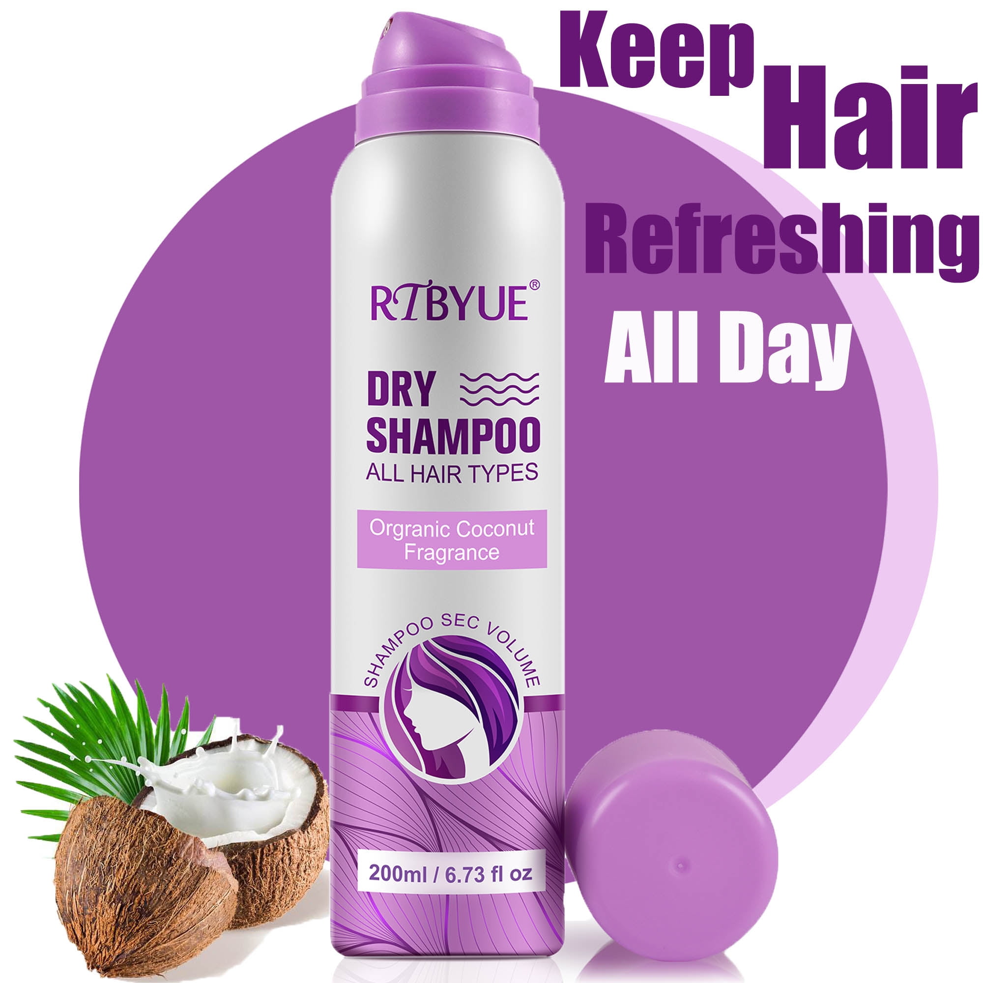 RTBYUE Waterless Dry Hair Shampoo Spray with Collagen for Natural Fresh ...