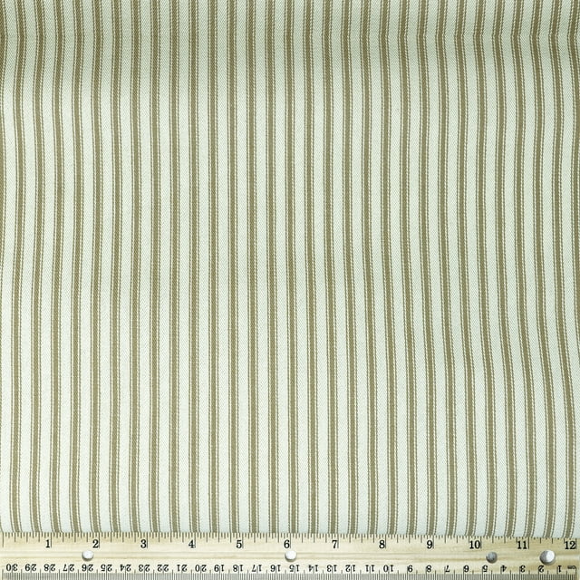 RTC Fabric 100% Cotton 44" Wide Ticking Stripe Khaki Fabric by the Yard ...