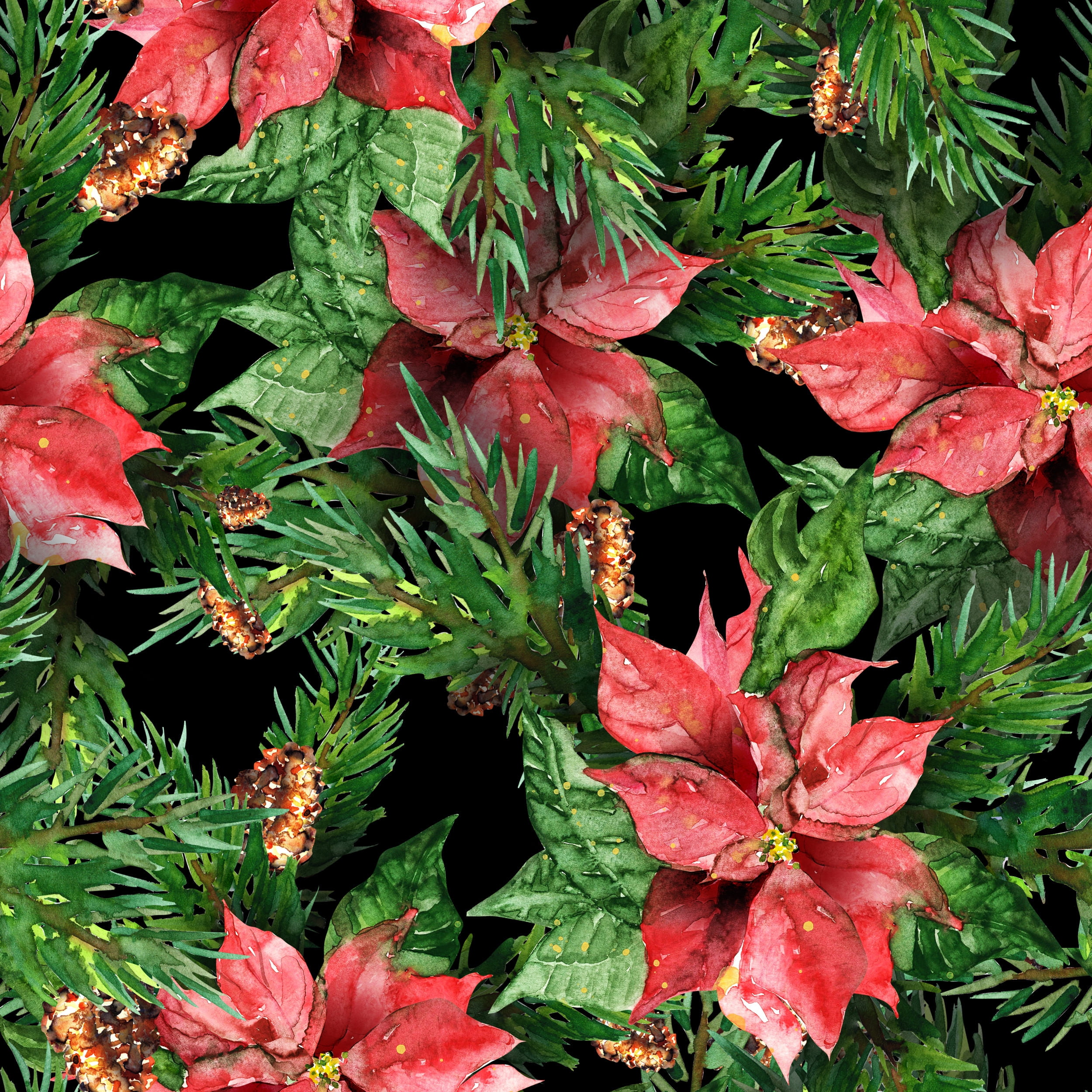 RTC Fabrics Cotton 44" Poinsettia Fabric, per Yard - Walmart.com