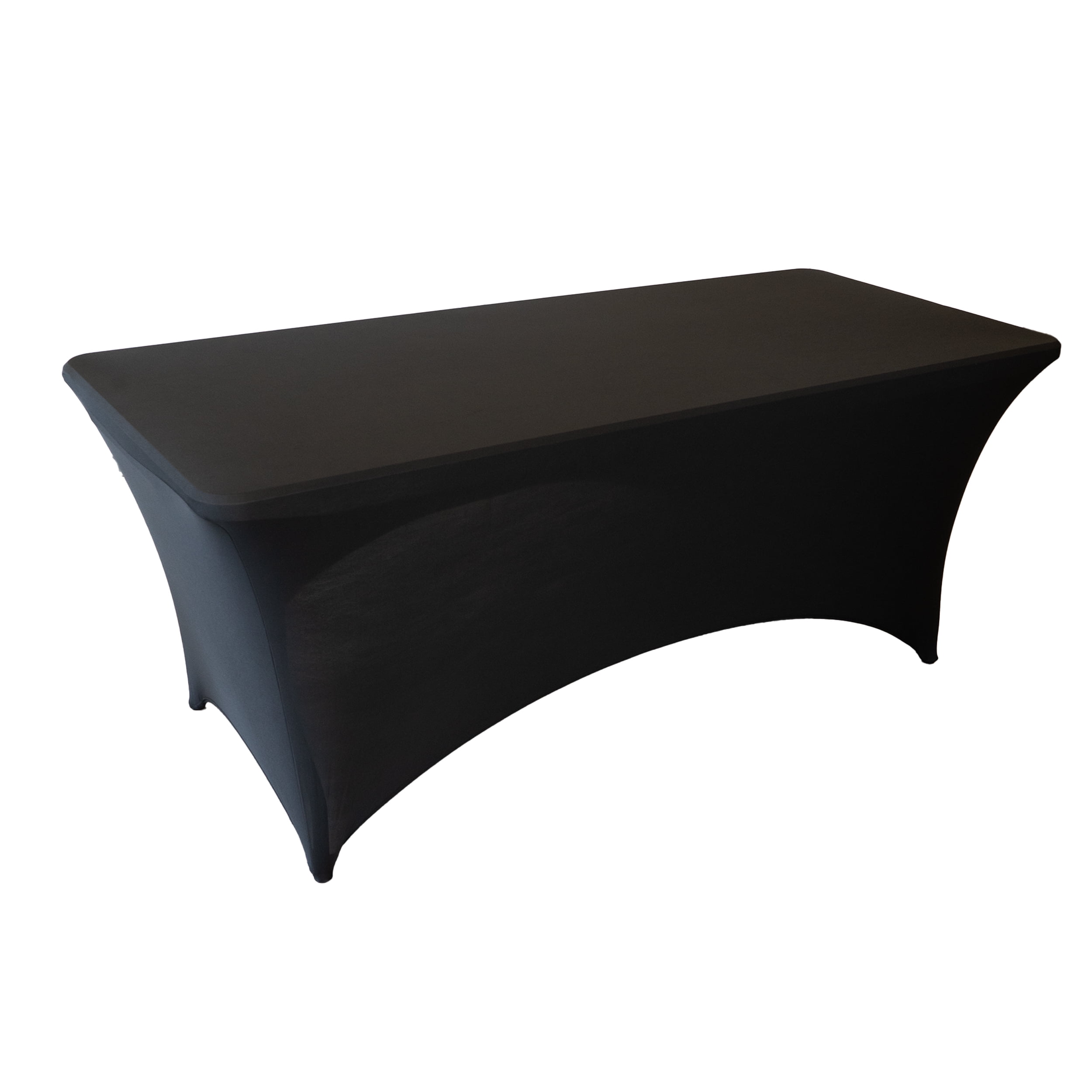 Black Spandex Fitted Tablecloth 6 ft Rectangular - Walmart.com