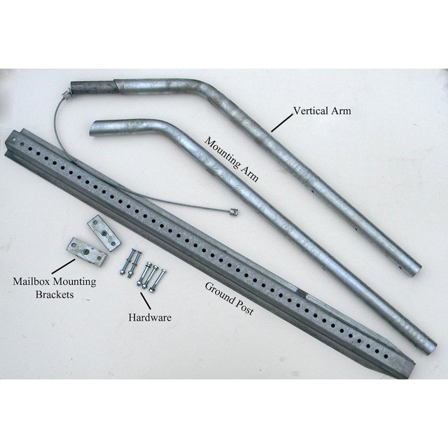 Mailbox Support, 48-inch arm, Galvanized Steel Mailbox Post Swings Away ...