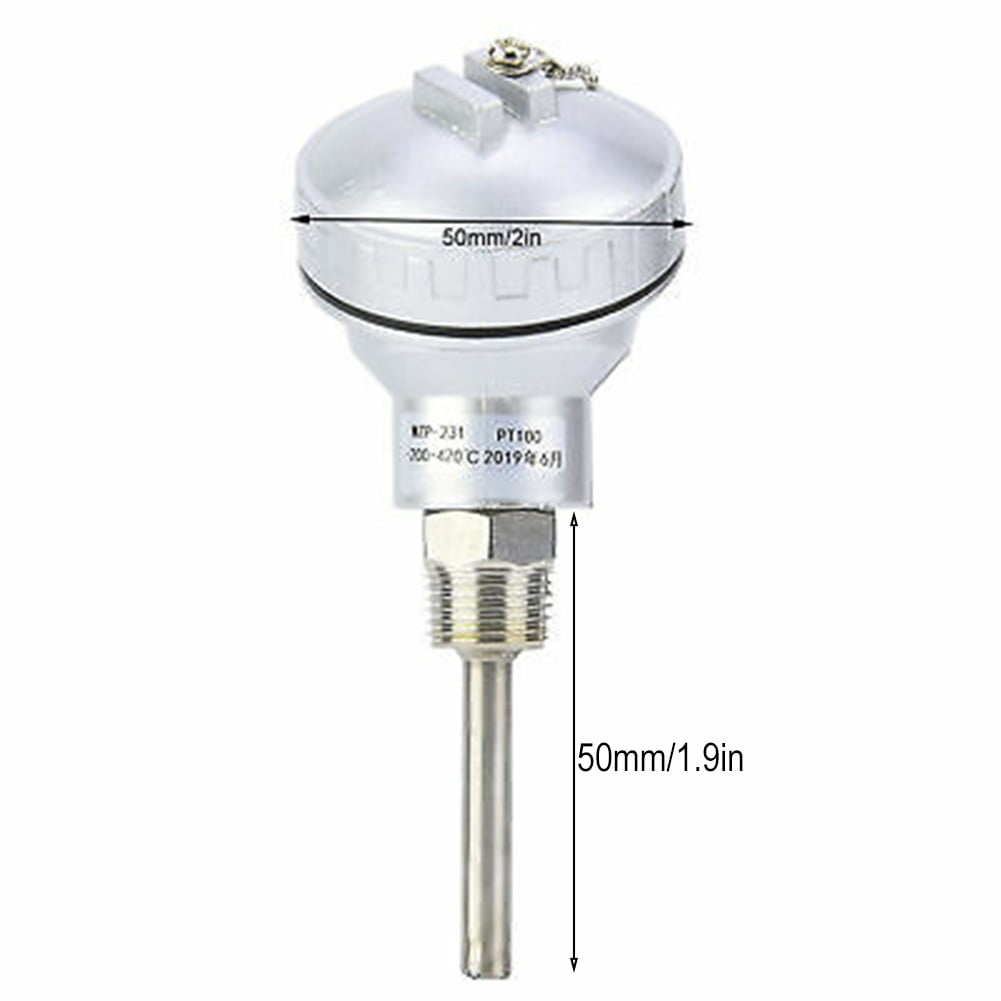 RTD PT100 Temperature Sensor Probe Stainless Steel 1/2" NPT Thread ...