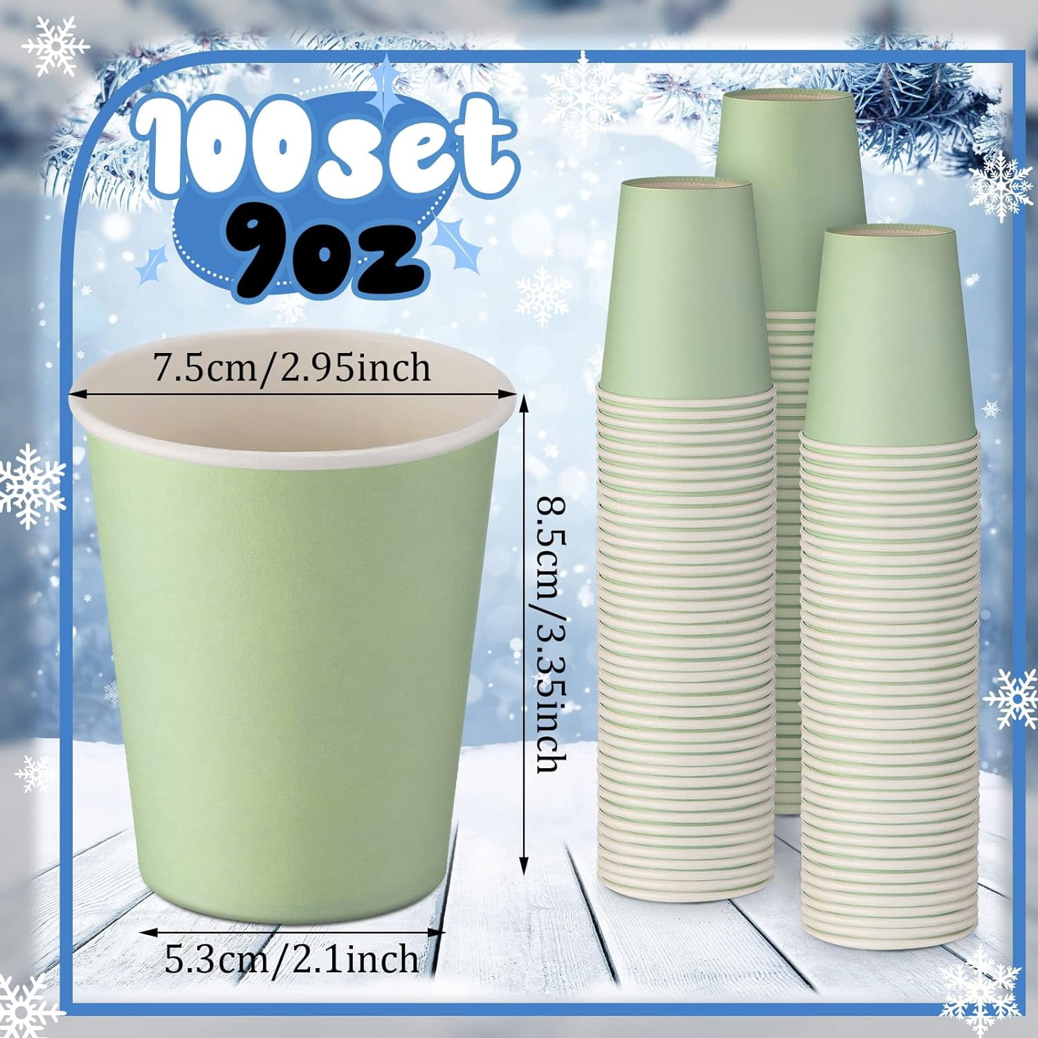 RTHG-100 Count Paper Cups Disposable Bridal Shower Cups for Wedding ...