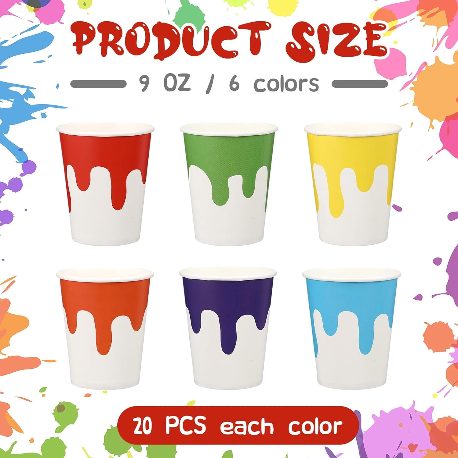 RTHG-120 Pcs Art Paint Party Decorations Disposable Painting Cups Bulk ...