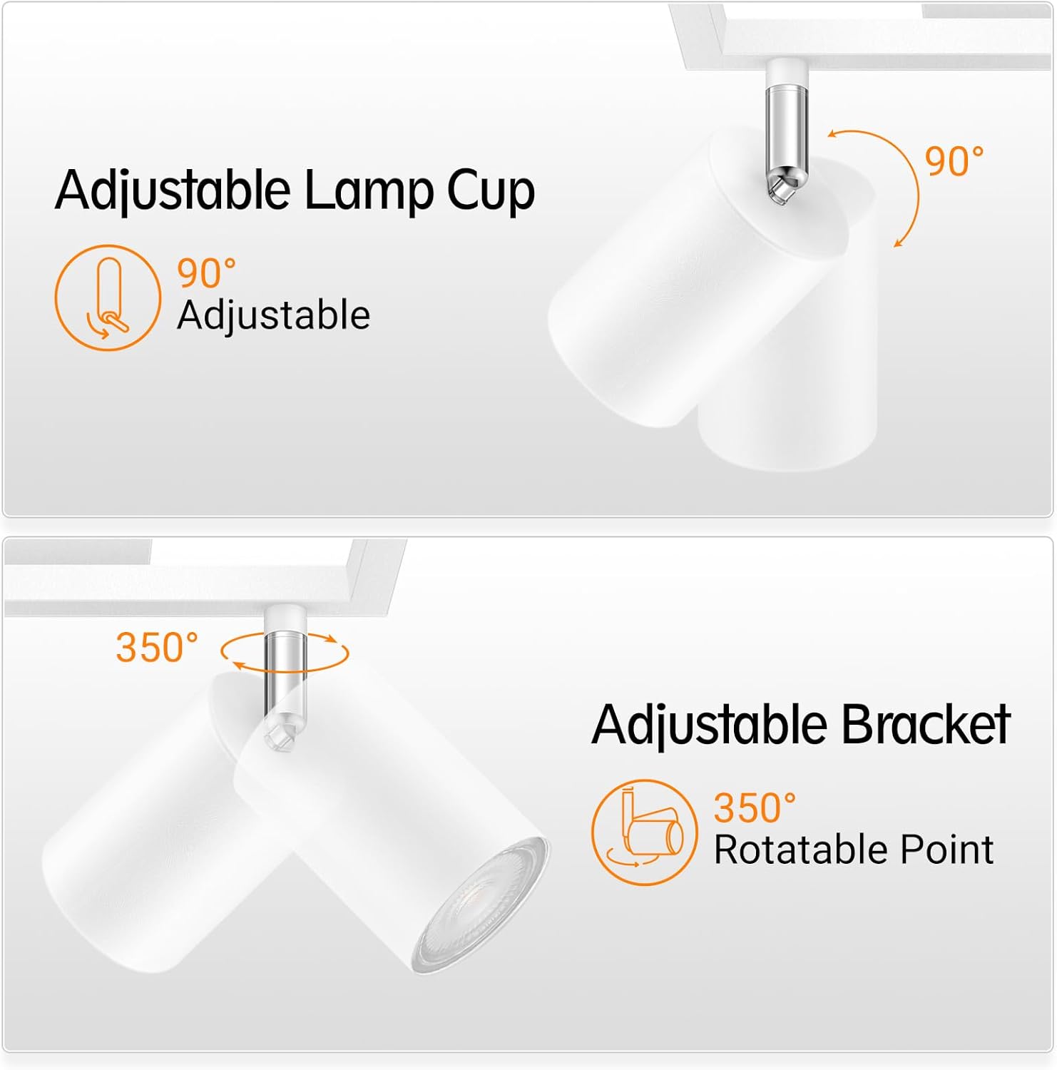 RTHG-2 Light Track Lighting Fixtures Ceiling, Matte White LED Track ...