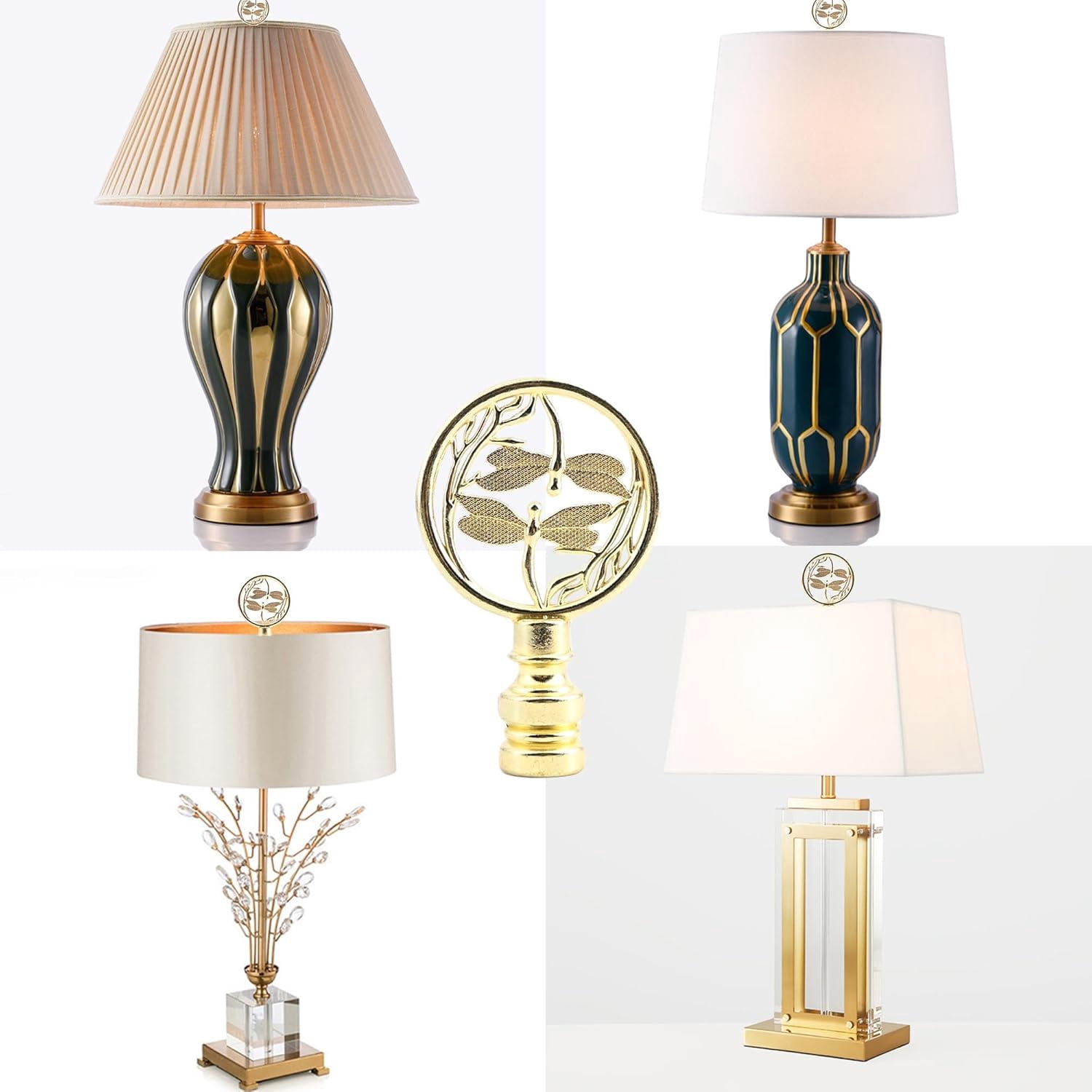 RTHG-2 Pack Brass Lamp Finial for Oriental Asian Lamp Shade, Antique ...