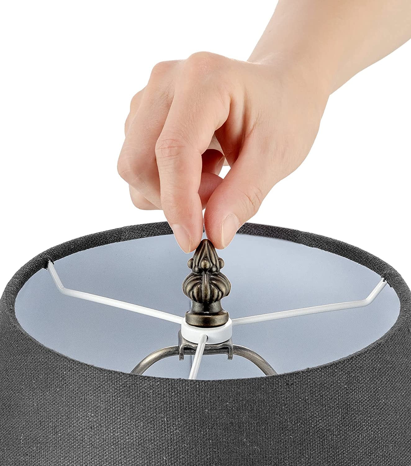 RTHG-2 Pack Lamp Finials Screw Knob for Lamps Shades, Antique Brass ...